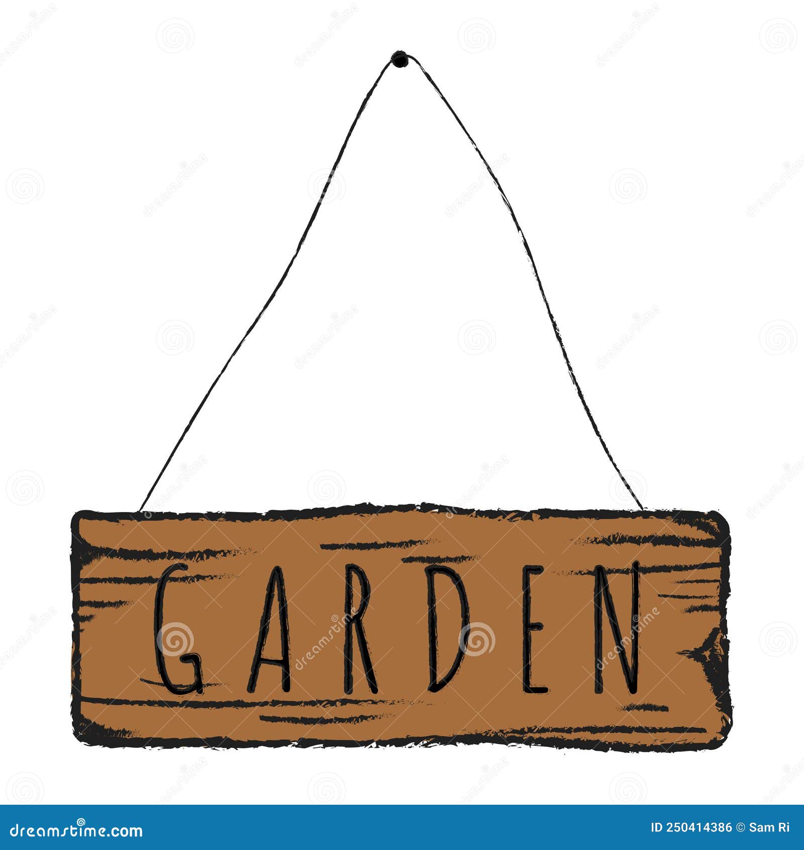 Wooden Signboard Garden on the White Background Stock Vector ...