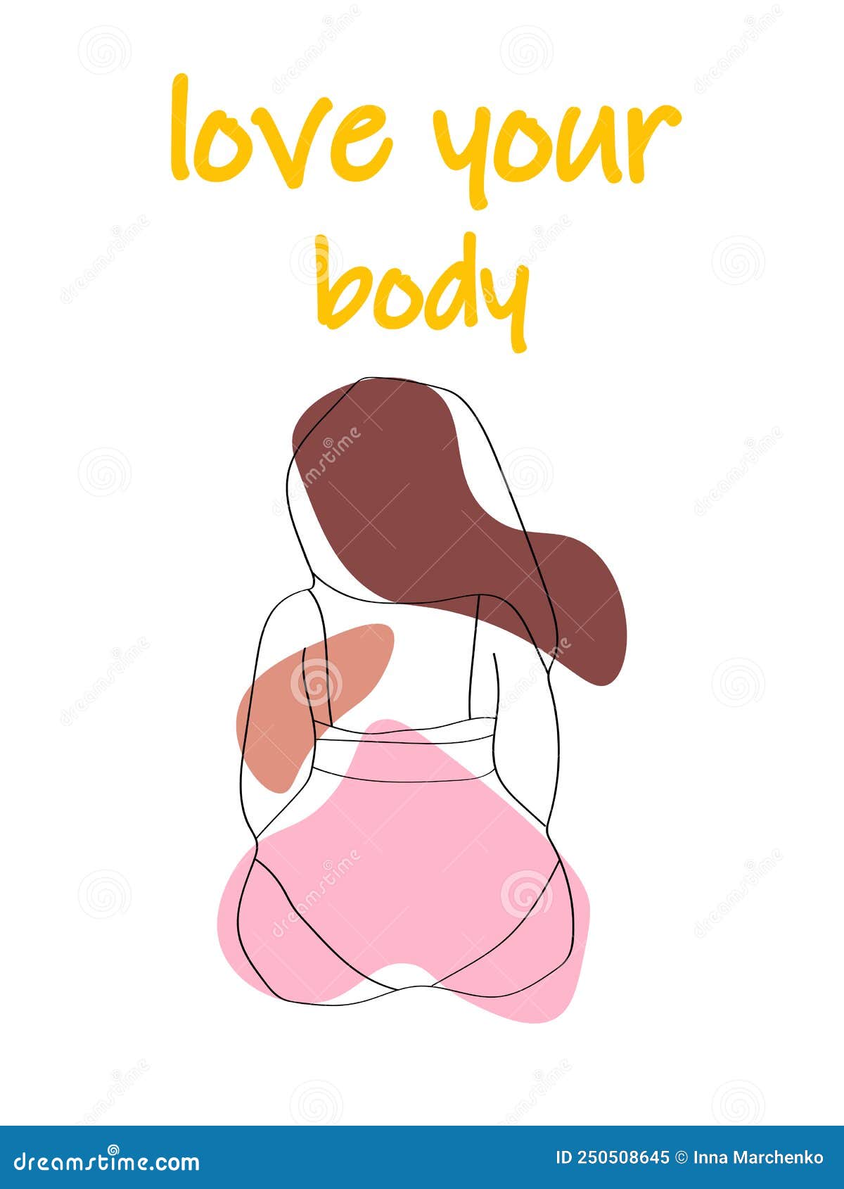 Body Positive Woman Line Drawing Modern Abstract Stock Vector ...