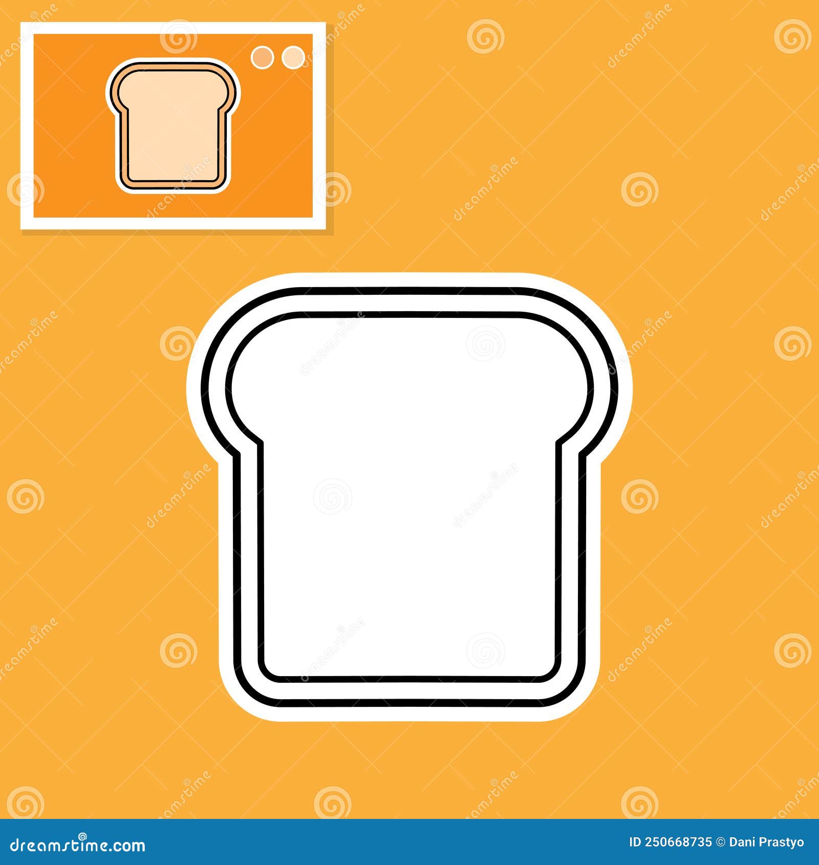 Illustration Vector Graphic of Bread Toast Coloring Book with Palette ...