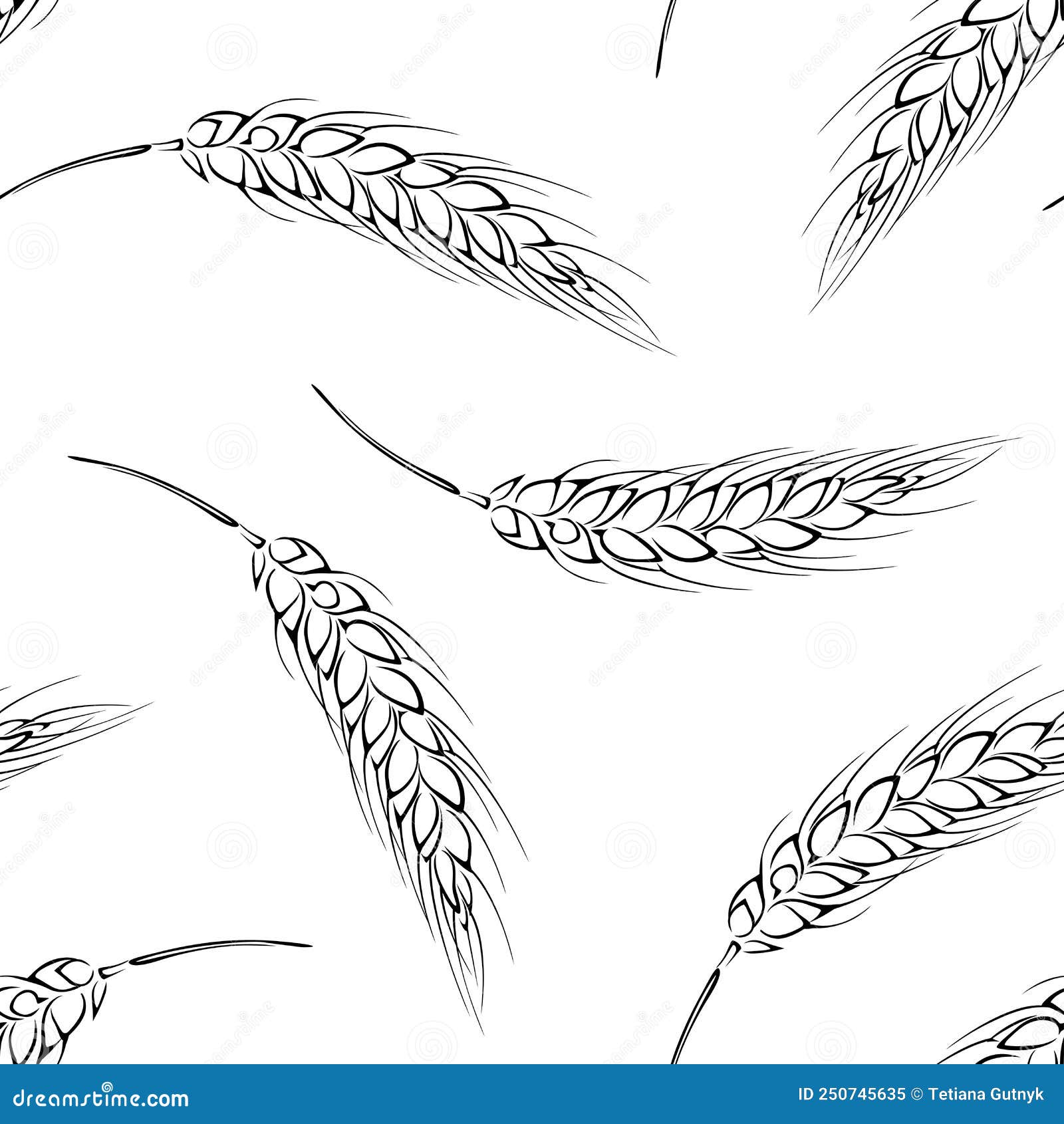 Spikelet Pattern On A White Background Cartoon Vector | CartoonDealer ...