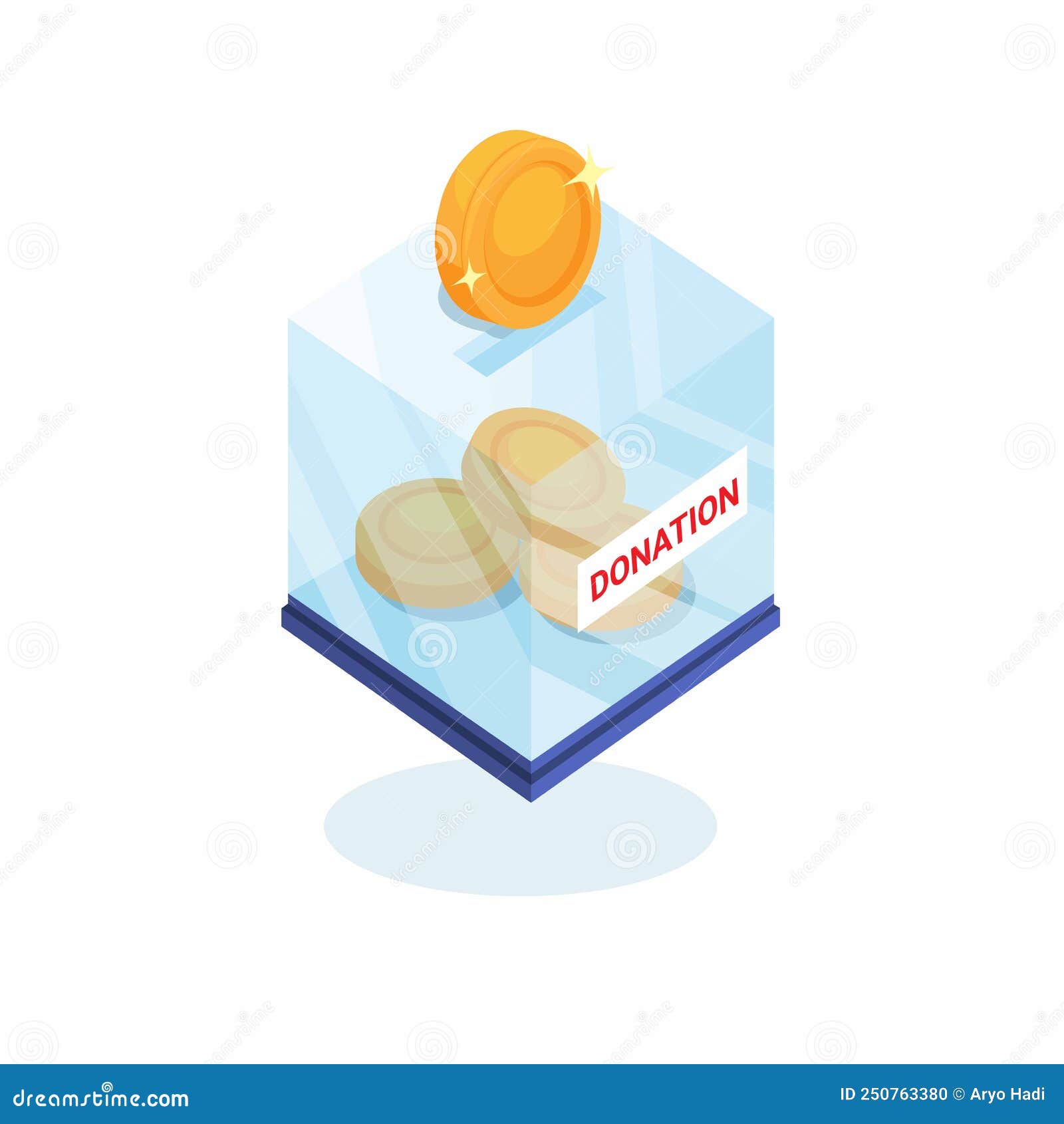 Donation Box Isometric Cartoon Illustration Vector Stock Vector ...