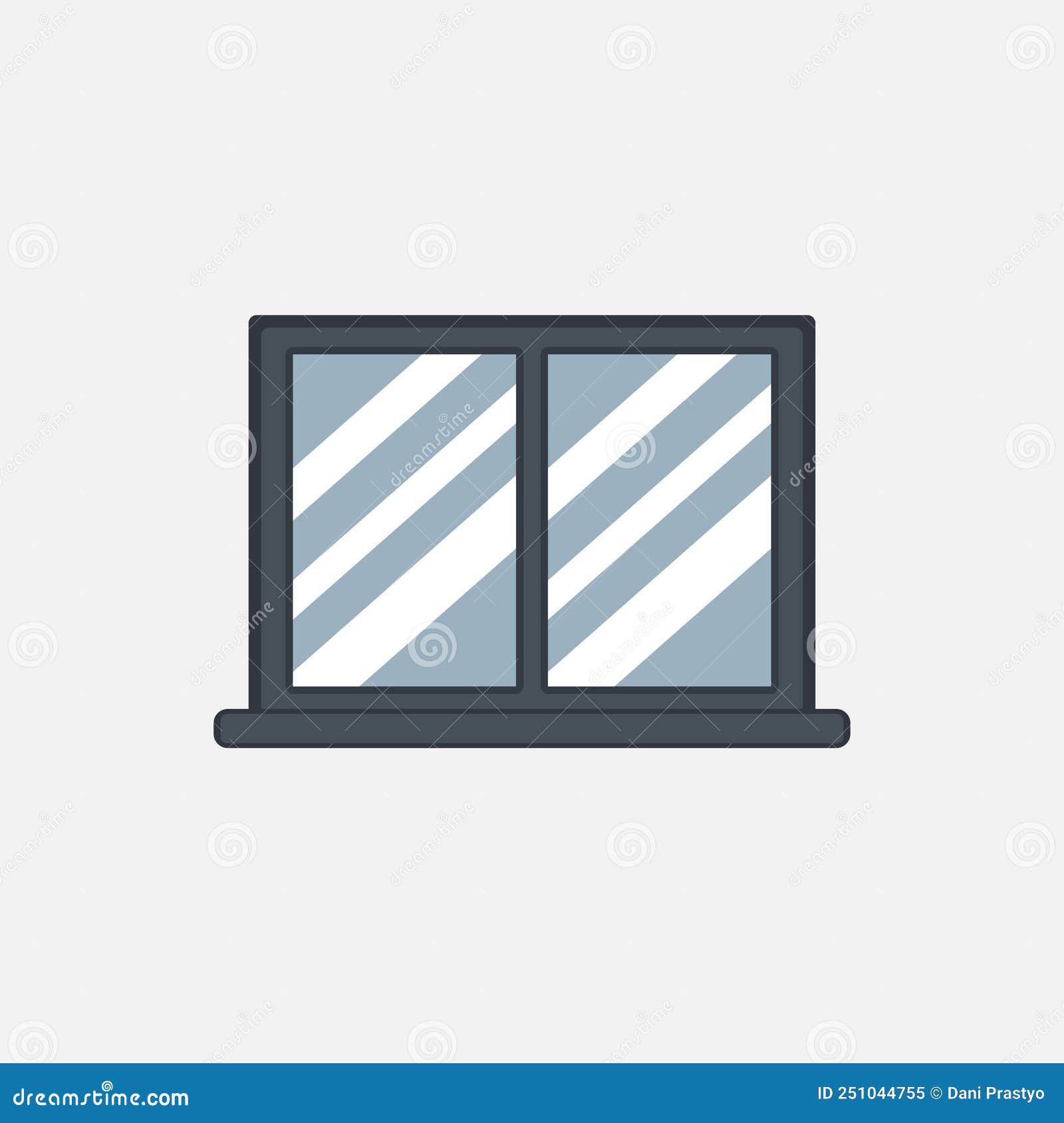 Iron Window with Glass Cartoon Vector Illustration. Stock Vector ...