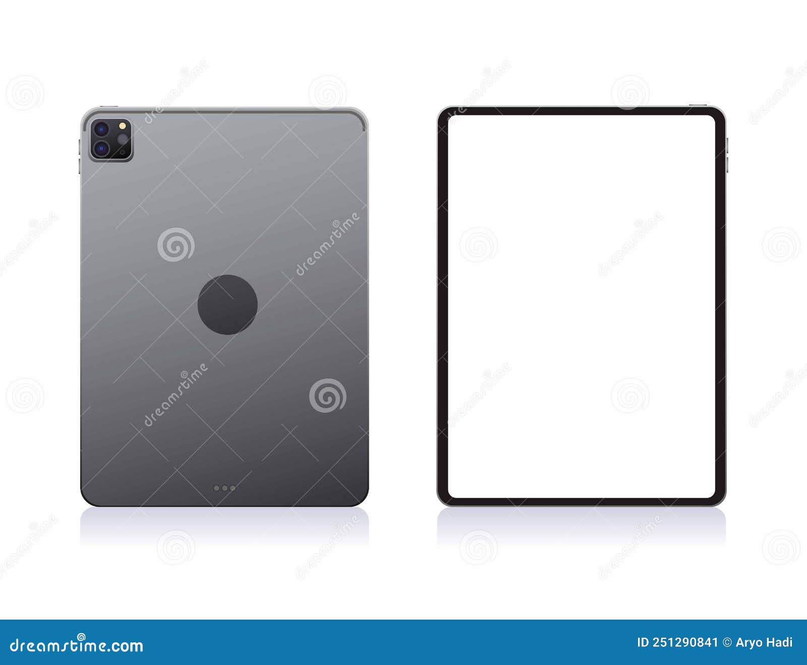 Ipad Pro Tablet Concept Back and Front Blank Display Mockup Set ...
