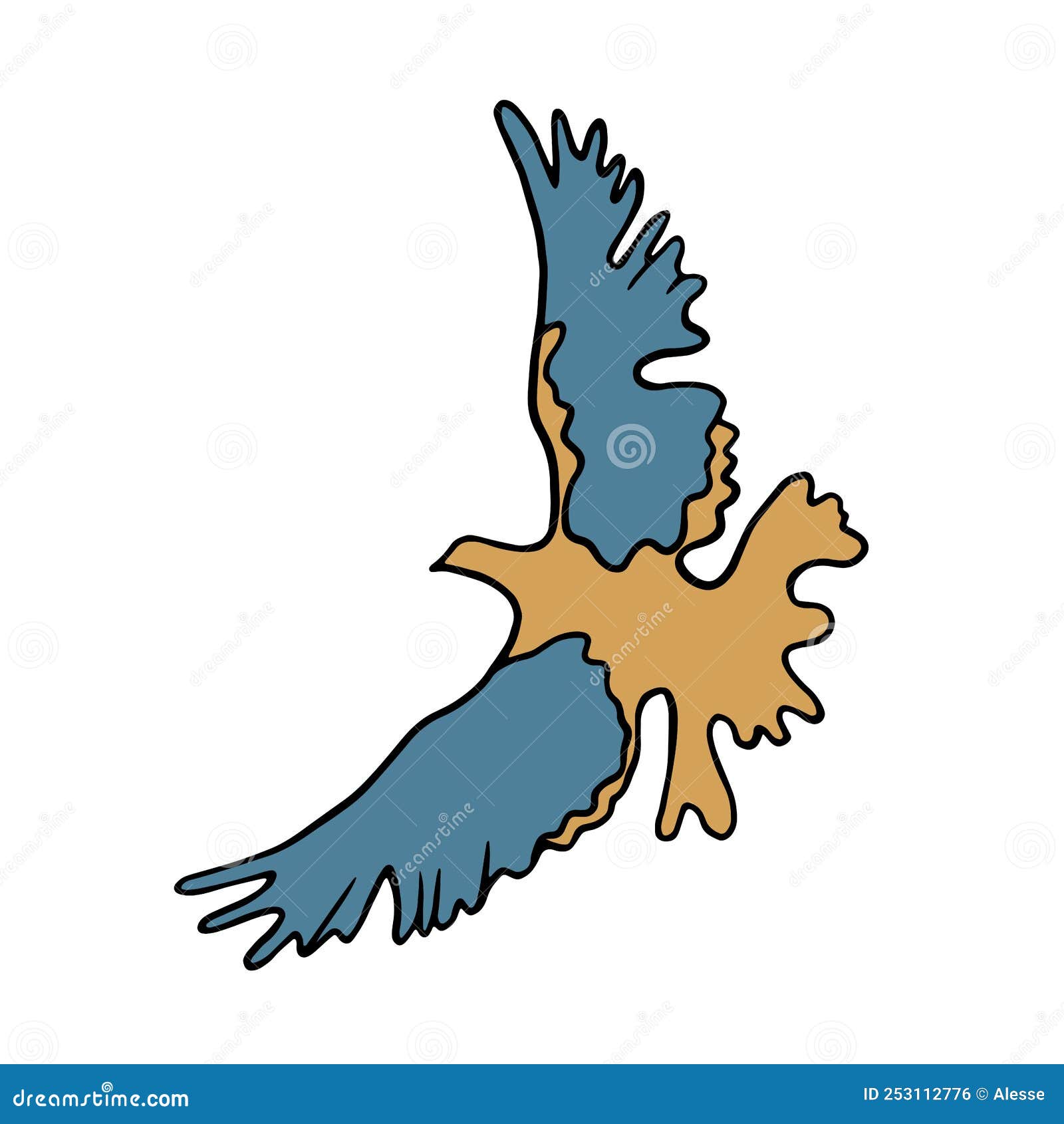 Flying Stylized Bird Vector Illustration Stock Vector - Illustration of ...