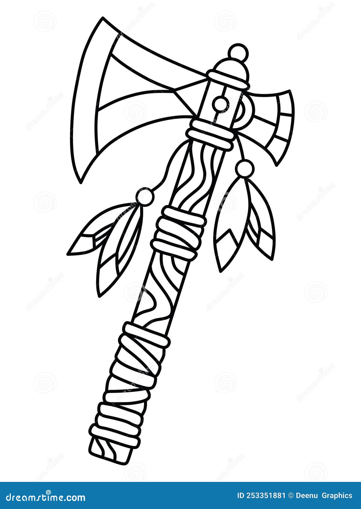 Axe Isolated in Outline. Vector Axe Stock Vector - Illustration of ...