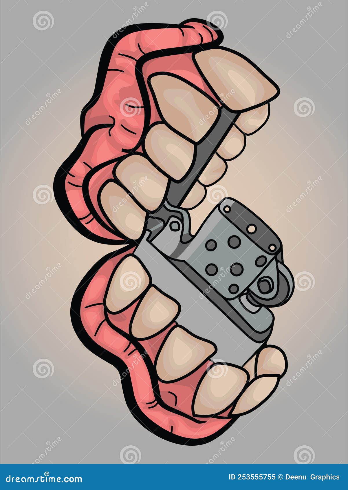 Monster Mouth, Cartoon with Open Zombie or Alien Toothy Jaws with Teeth ...