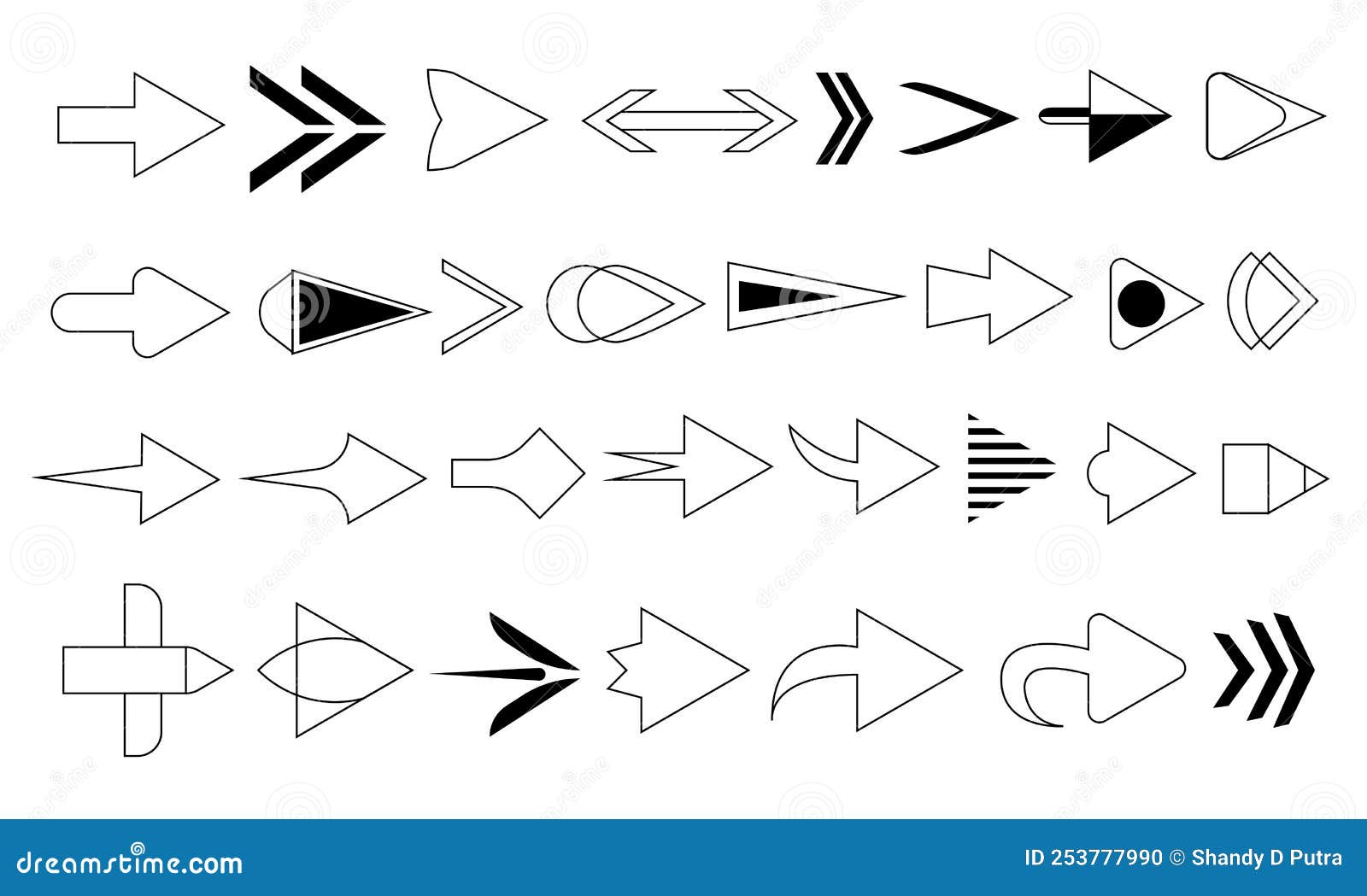 Arrow Vector Direction Symbol. Stock Vector - Illustration of sketch ...