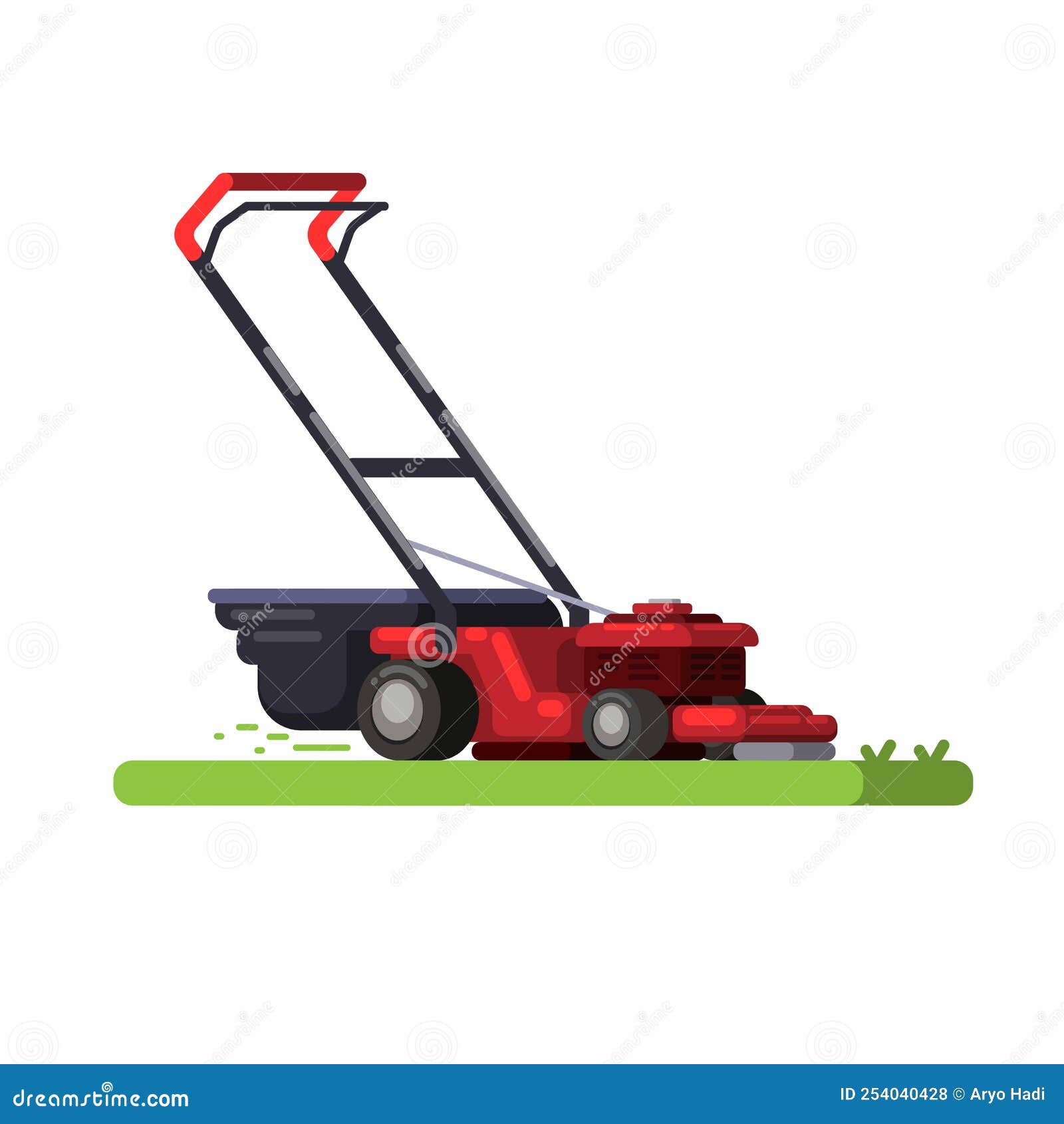 Grass Cutter Machine Gardening Tool Illustration Vector Stock Vector ...