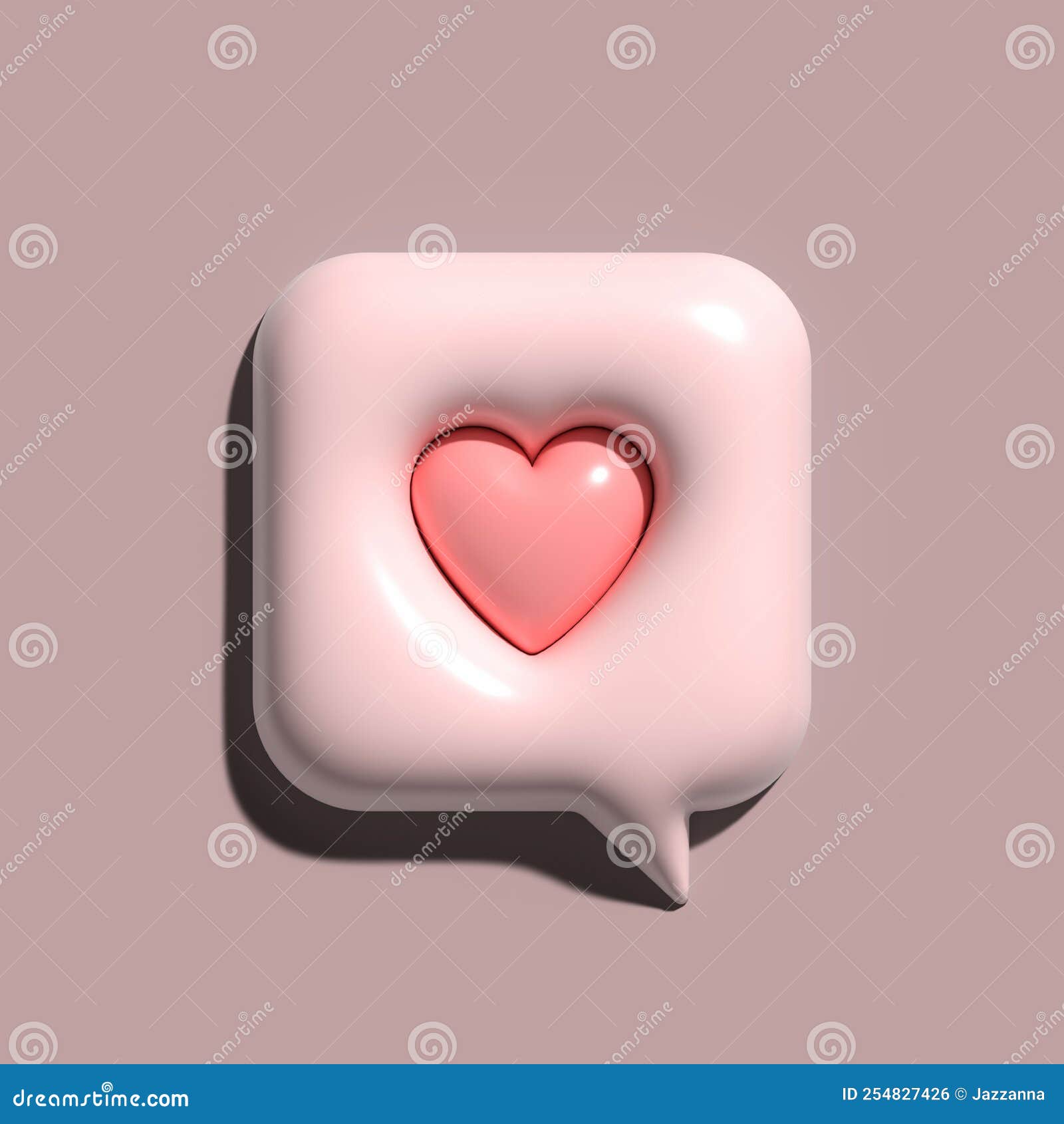 Love Message Speech Bubble 3D Rendering Stock Illustration ...