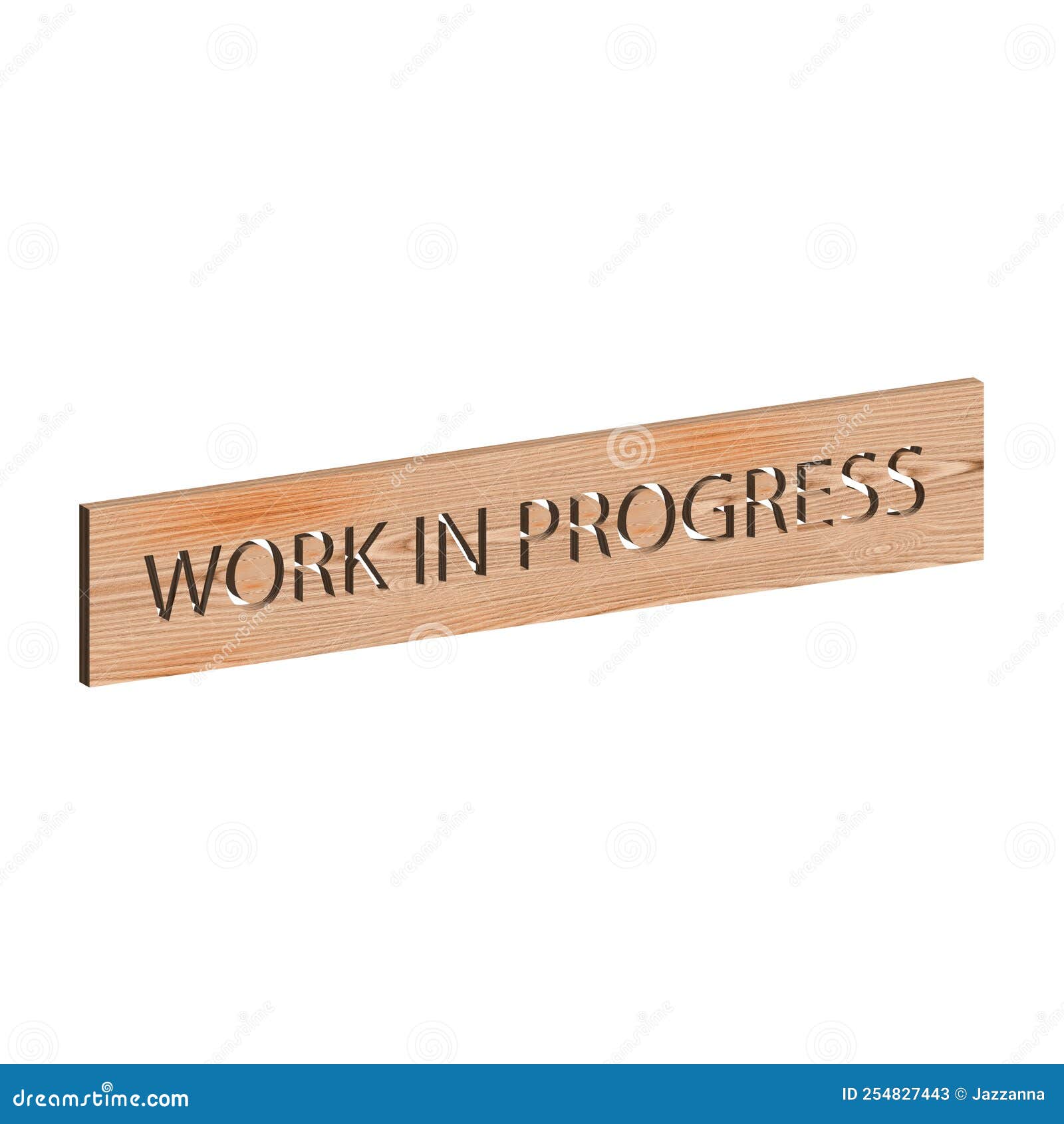 Work in Progress 3D Wooden Sign Stock Illustration - Illustration of ...