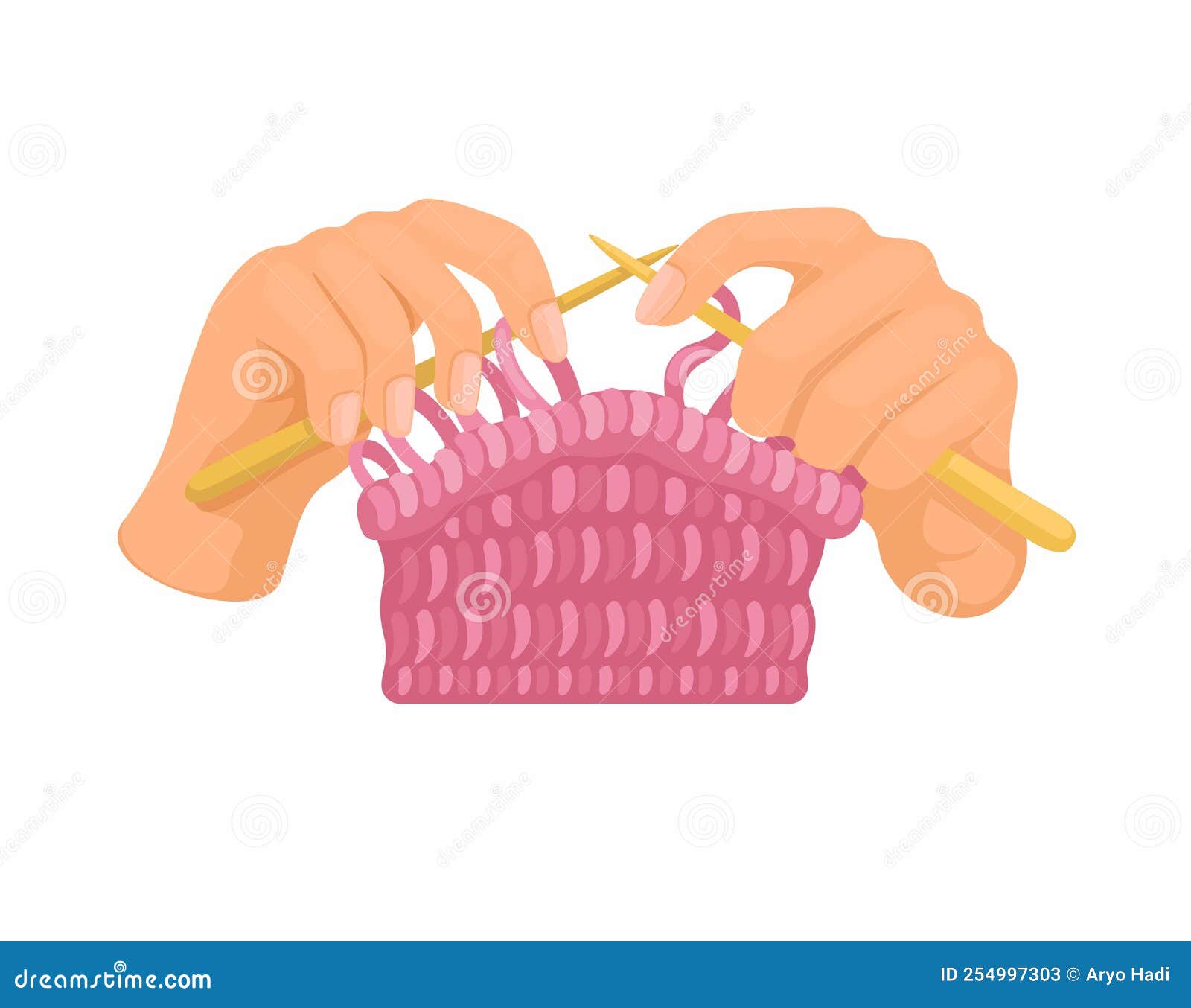 Hand Knitting Handmade Craft Product Illustration Vector Stock Vector ...