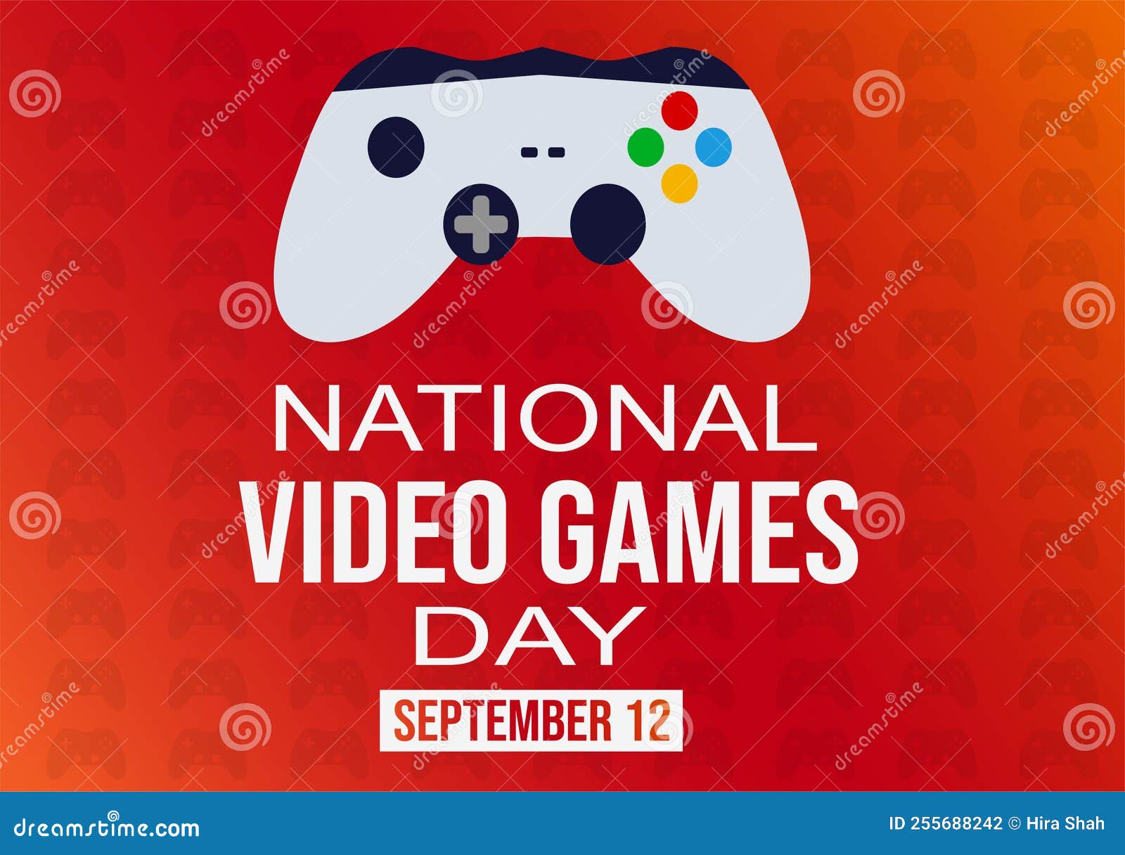 National Video Games Day Abstract Poster Design with Controller and ...