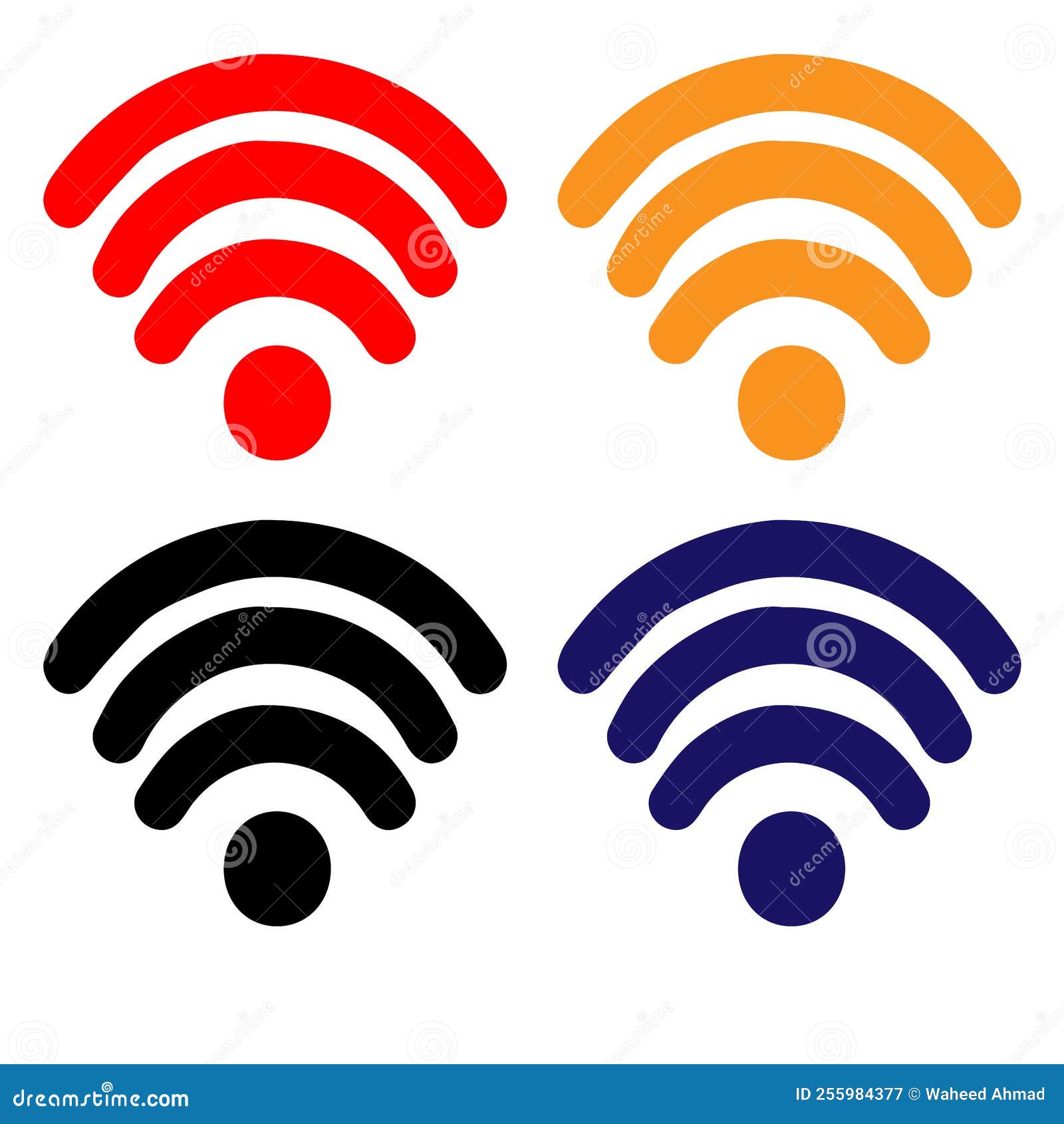 Wi fi signal icons set stock illustration. Illustration of logo - 255984377