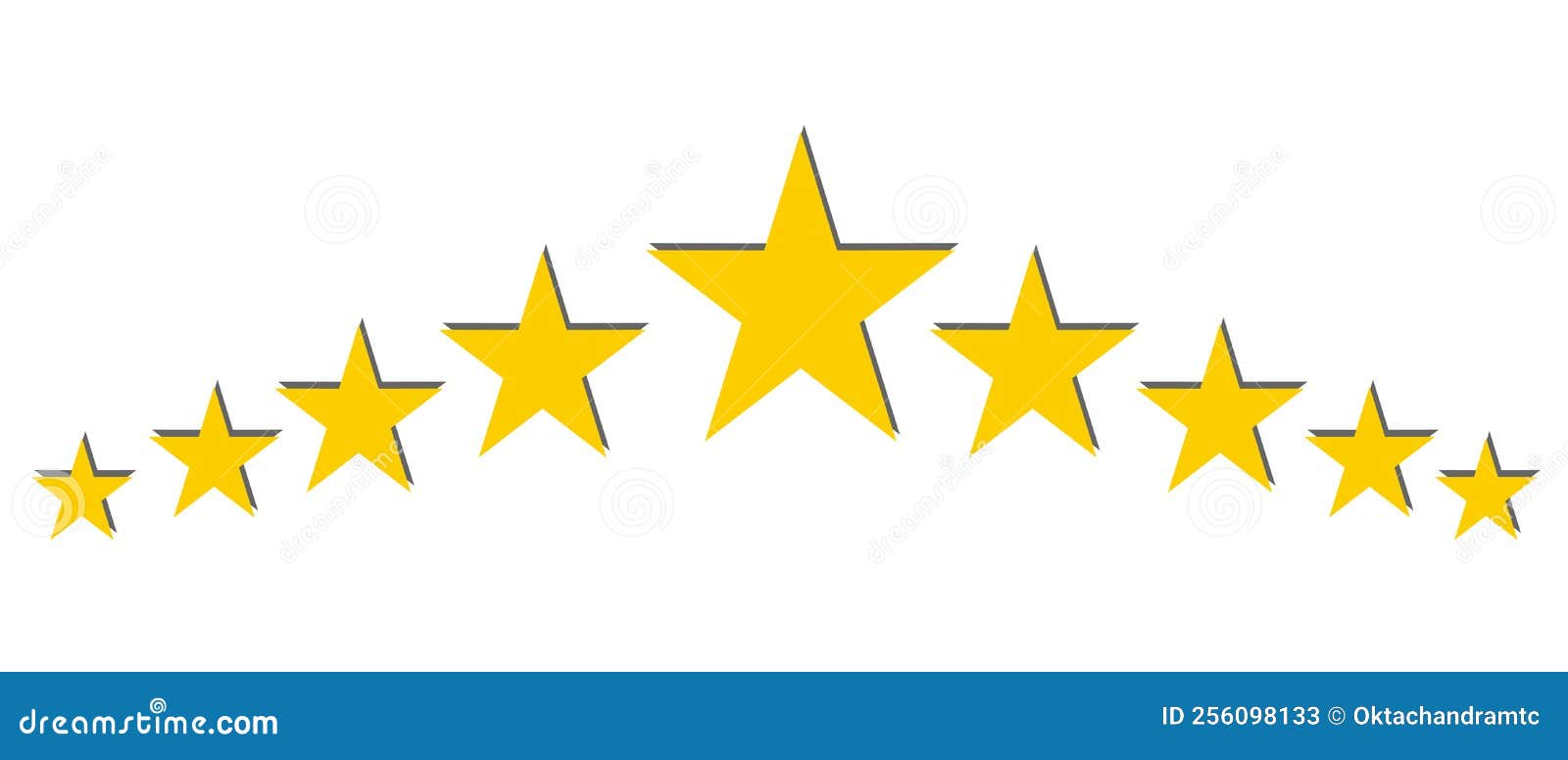 Nine Stars Arranged in a Row. Shows Premium Class Stock Vector ...