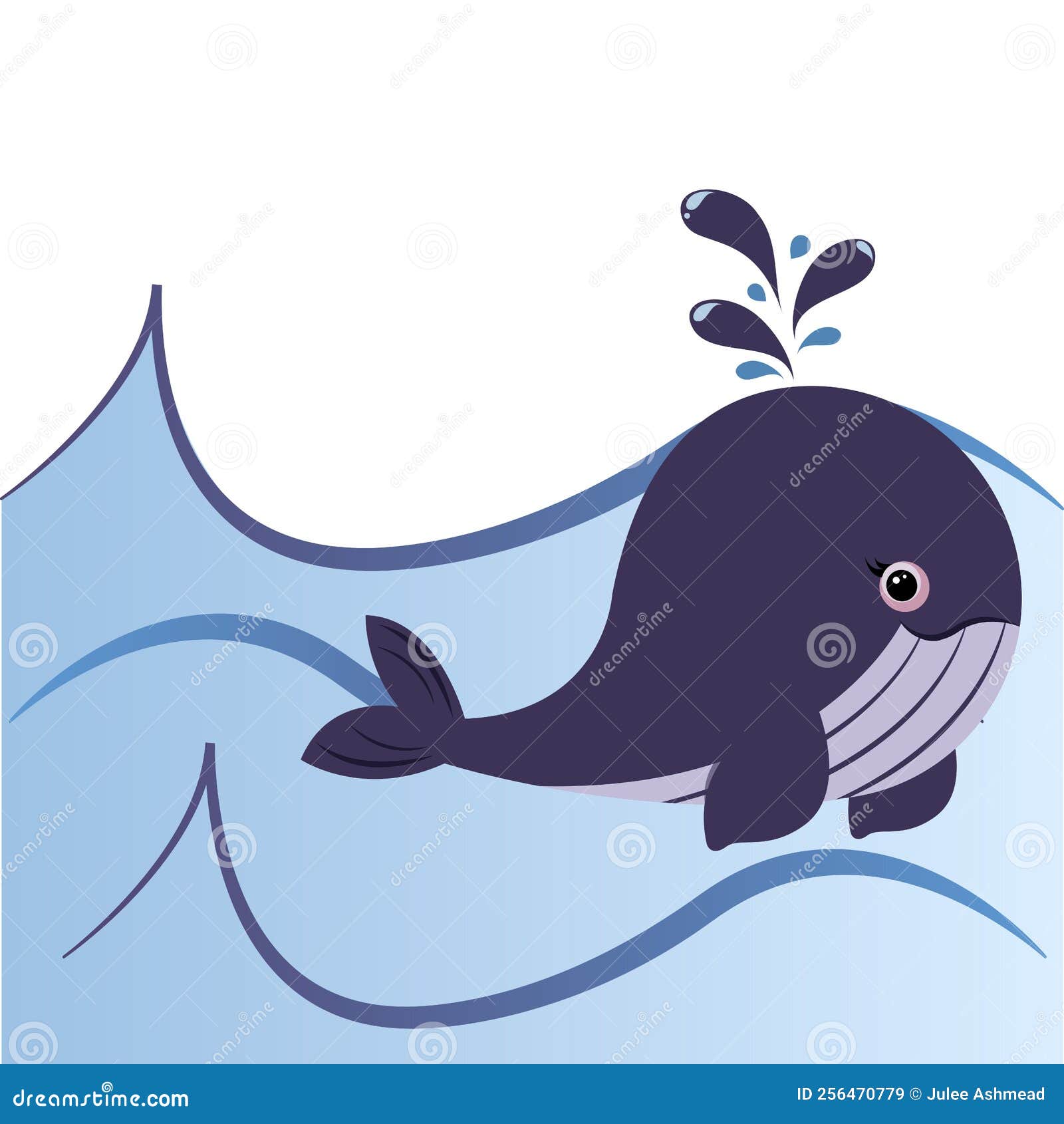 Isolated Cartoon Vector Illustration of a Whale Stock Vector ...