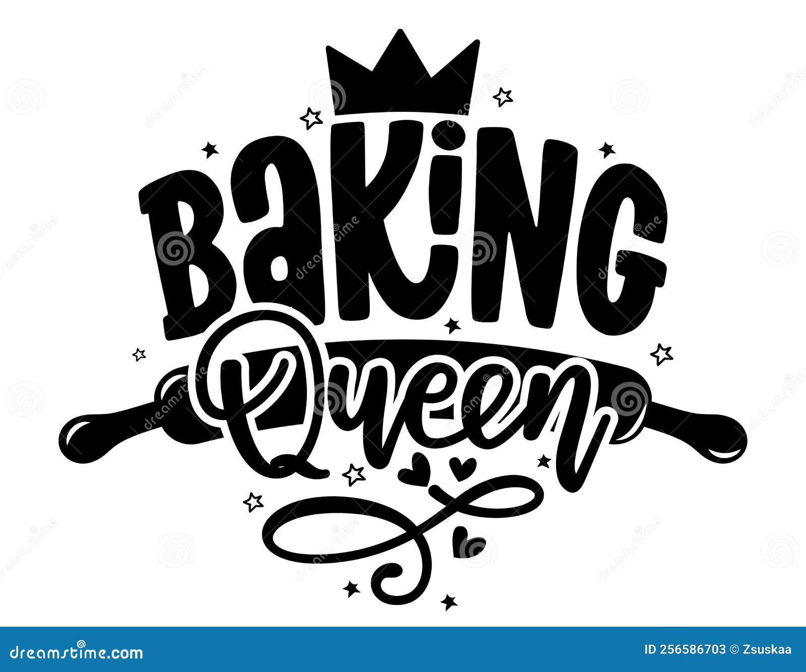 Baking Queen - Kitties Towel Quote Label. Good for Bakery Logo, Badge ...