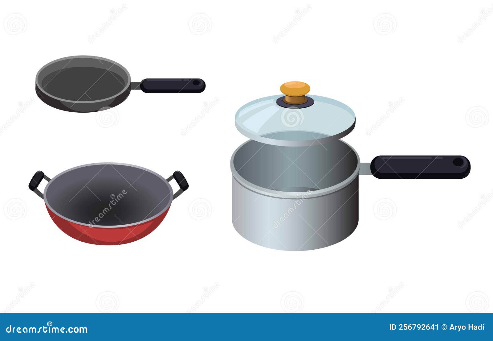 Cookware Pot and Pan Collection Set Illustration Vector Stock Vector ...