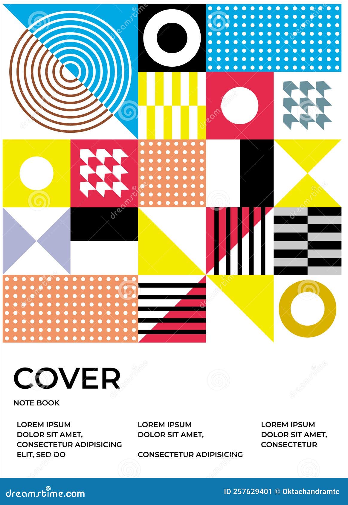A Cheerful Colorful Book Cover Template Composed of Geometric Patterns ...