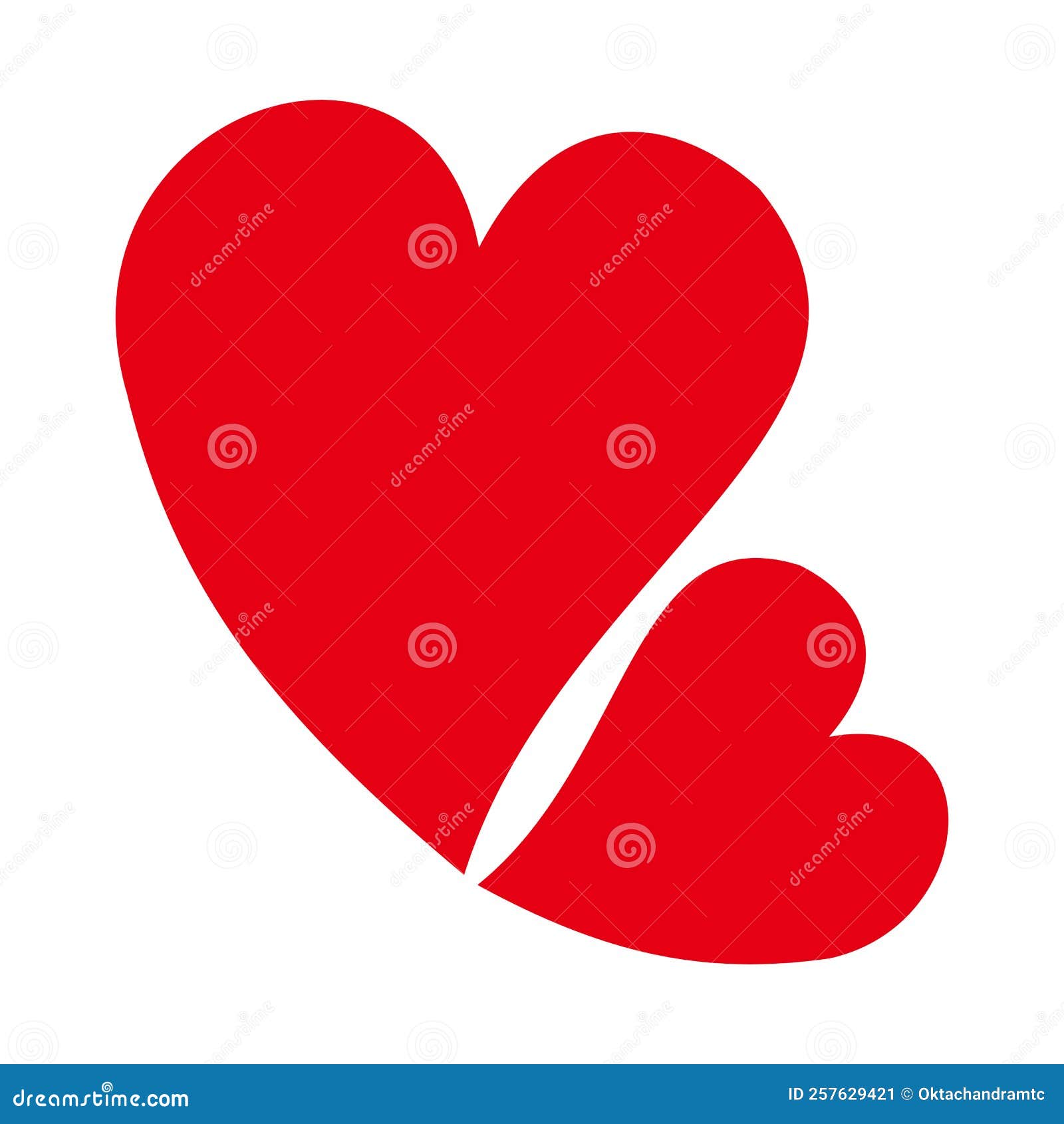 Red Heart Symbol. Simple Flat Two Hearts Icon or Logo Isolated on White ...