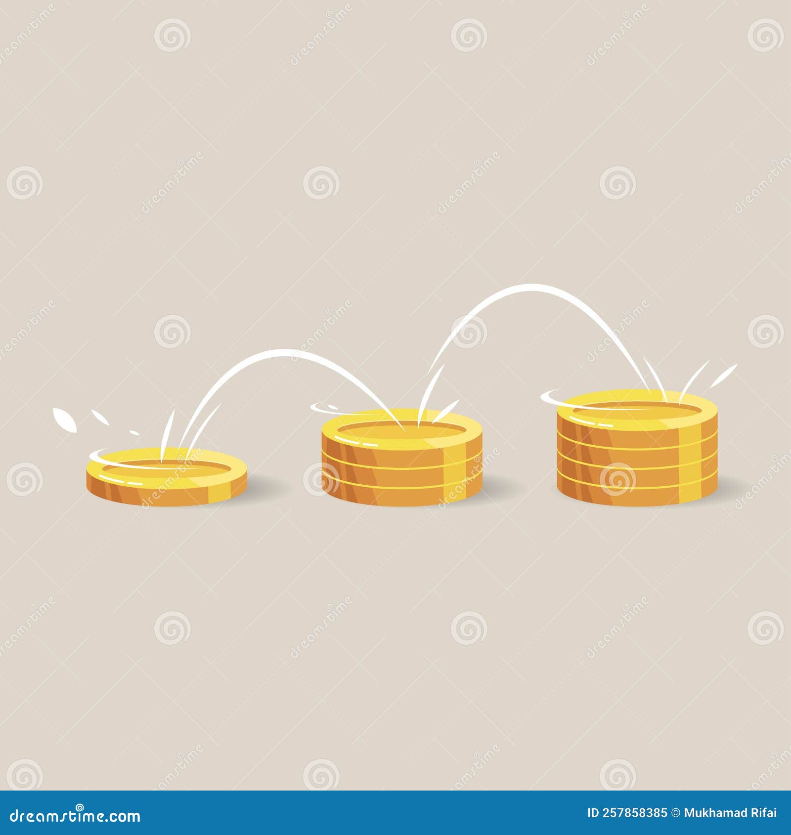 Vector Illustration of Coins in Different Stacks Stock Vector ...