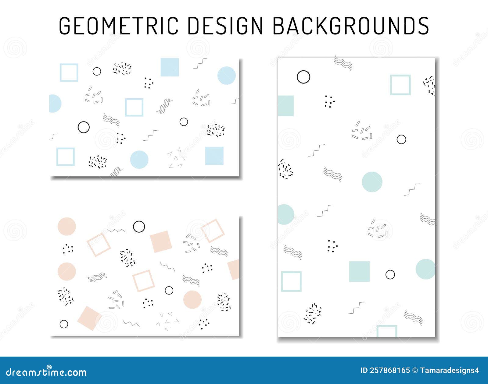 Geometric Shapes Background Collection Simple Style Stock Vector ...