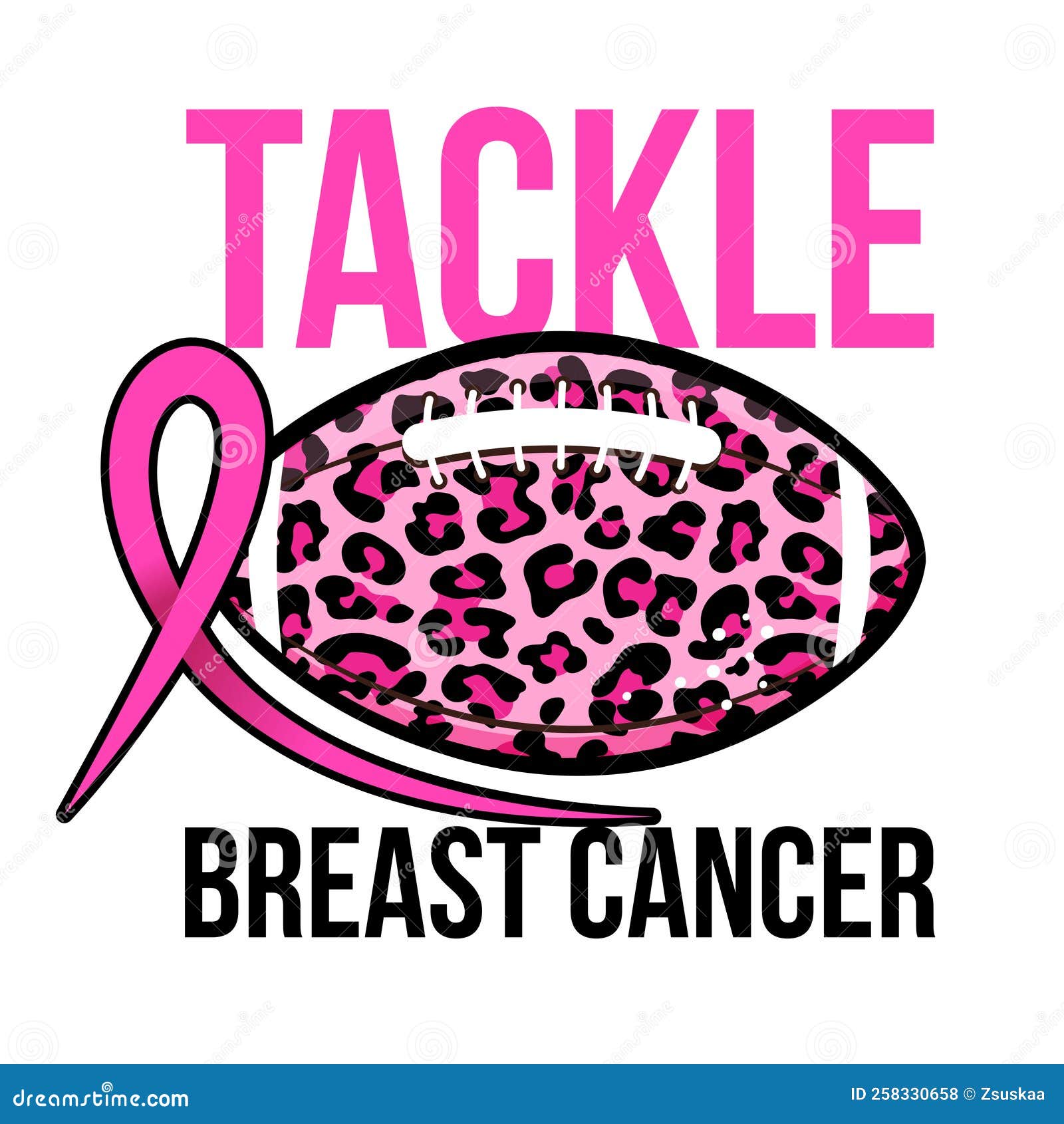Tackle Beast Cancer with Rugby Ball - Hand Drawn Breast Cancer ...