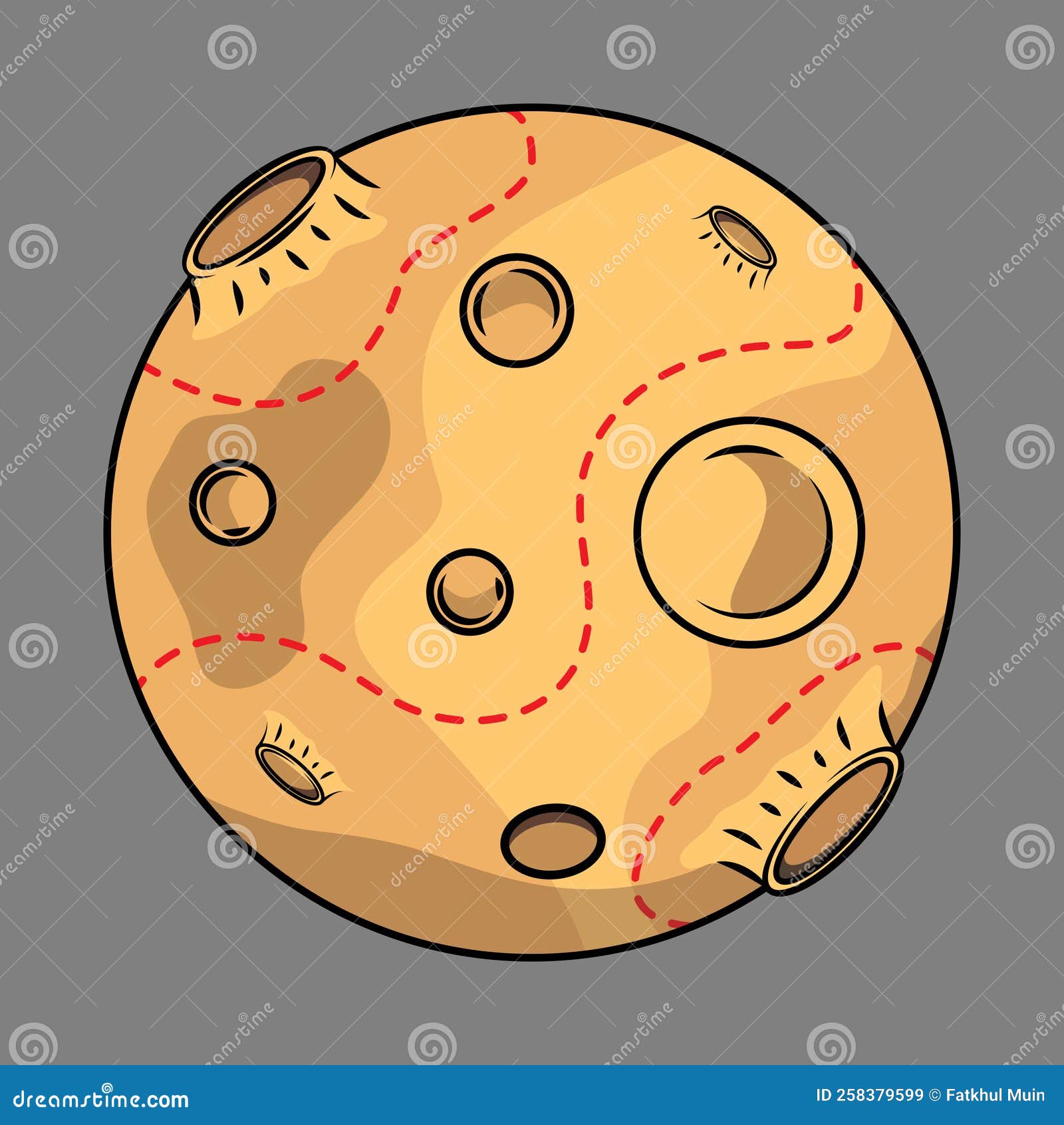 Moon Cartoon Vector Illustration Stock Vector - Illustration of simpel ...