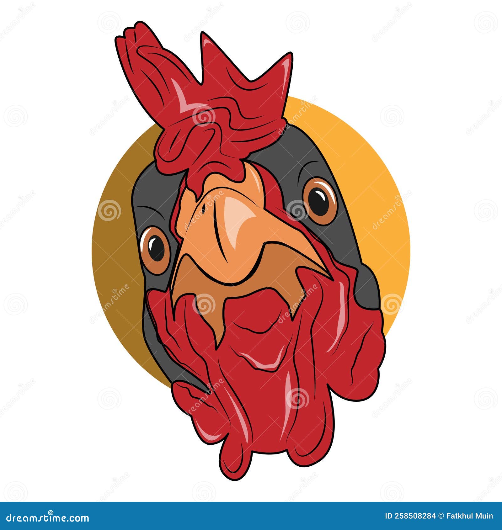 Cute Rooster Head Illustration Vector Stock Vector - Illustration of ...