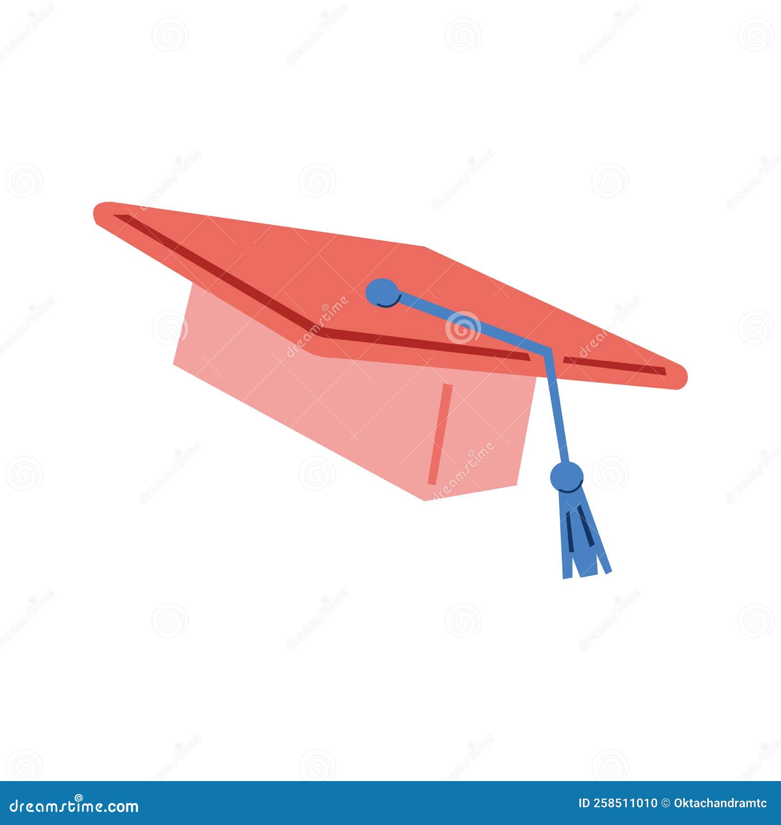 Illustration of Graduation Cap. Cartoon of Graduation Cap. Basic ...