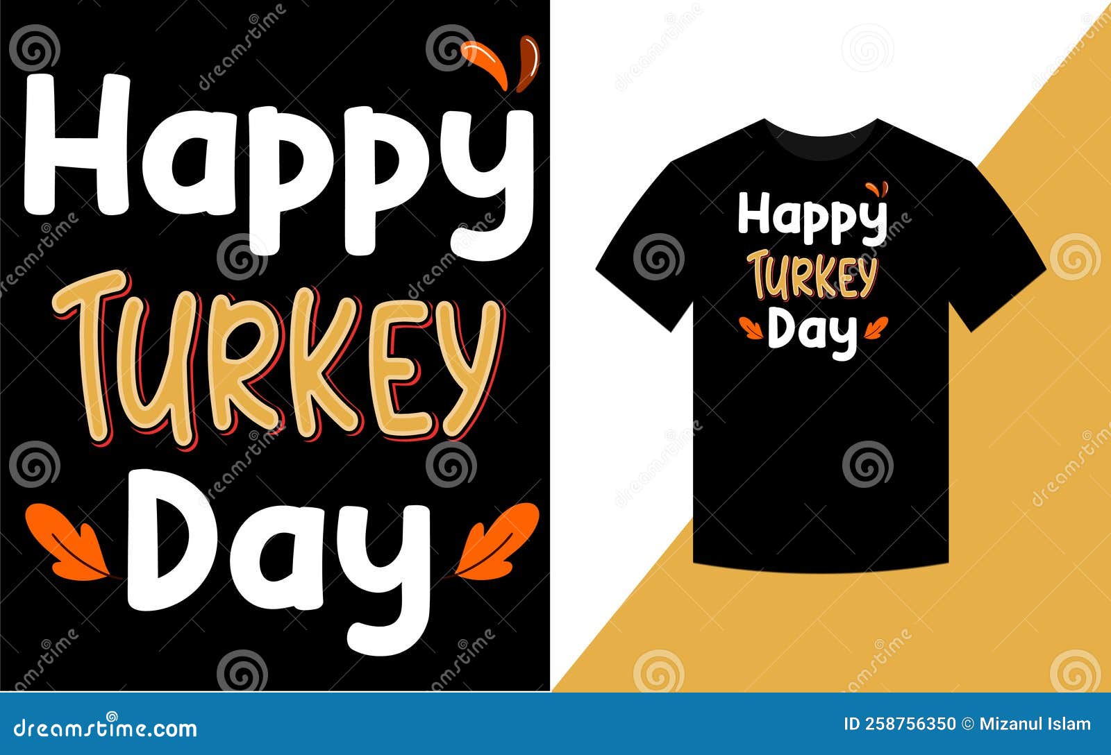 Thanksgiving Typographic T Shirt Design Vector, Happy Turkey Day Stock ...