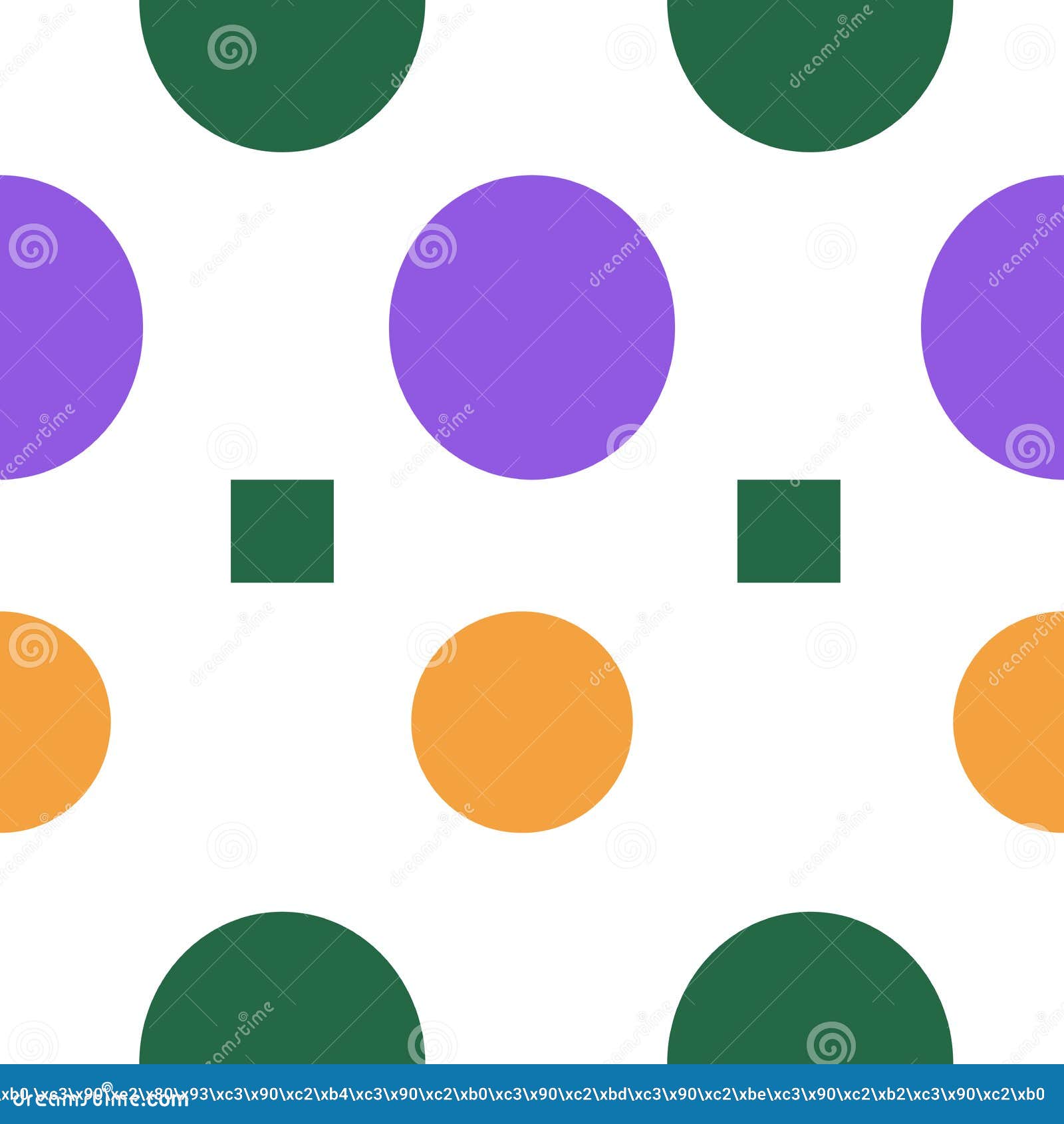 Vector Pattern with Simple Purple Green and Orange Figures Stock ...