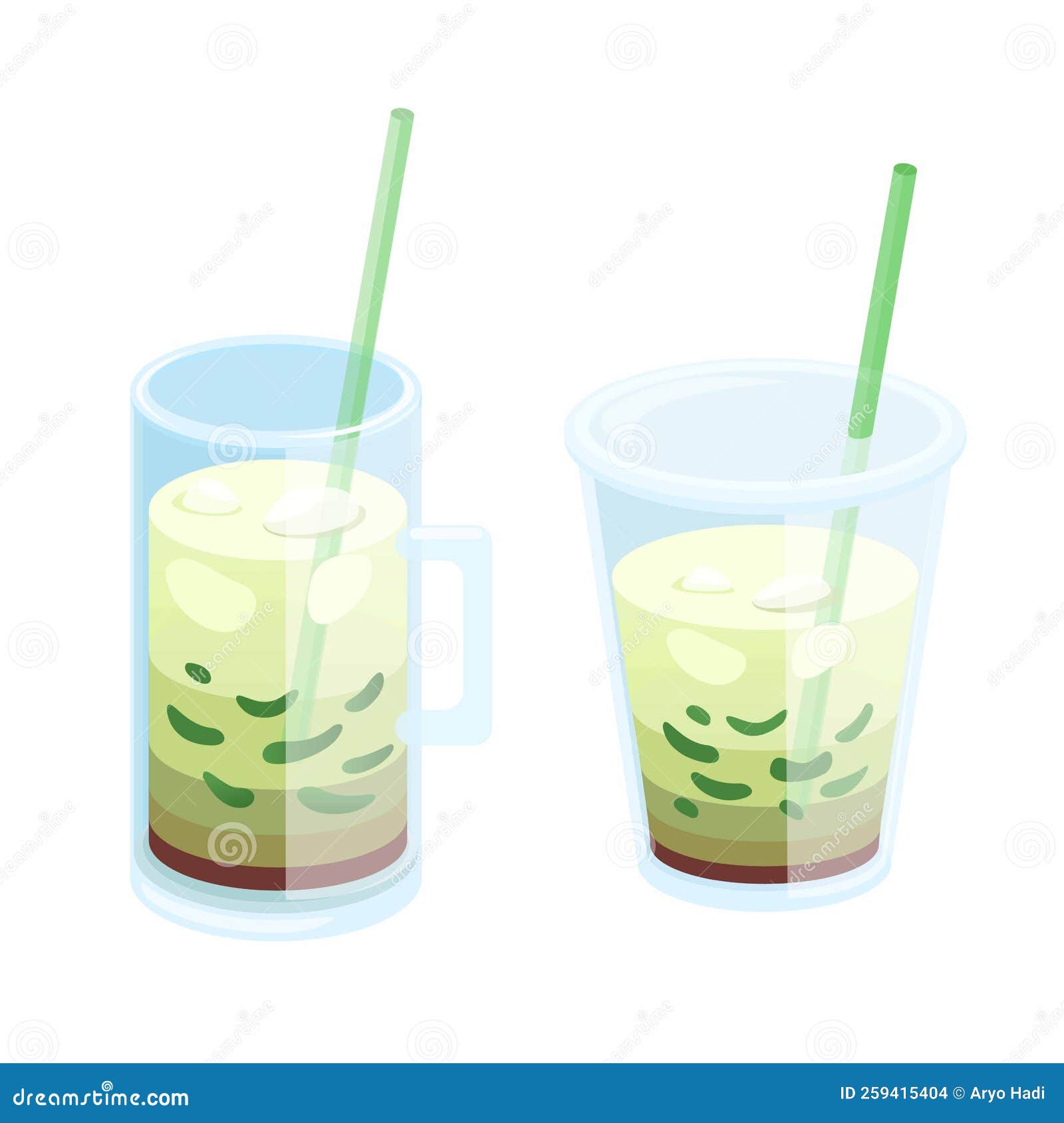 Es Cendol Indonesian Traditional Drink in Mug and Cup Symbol Set ...