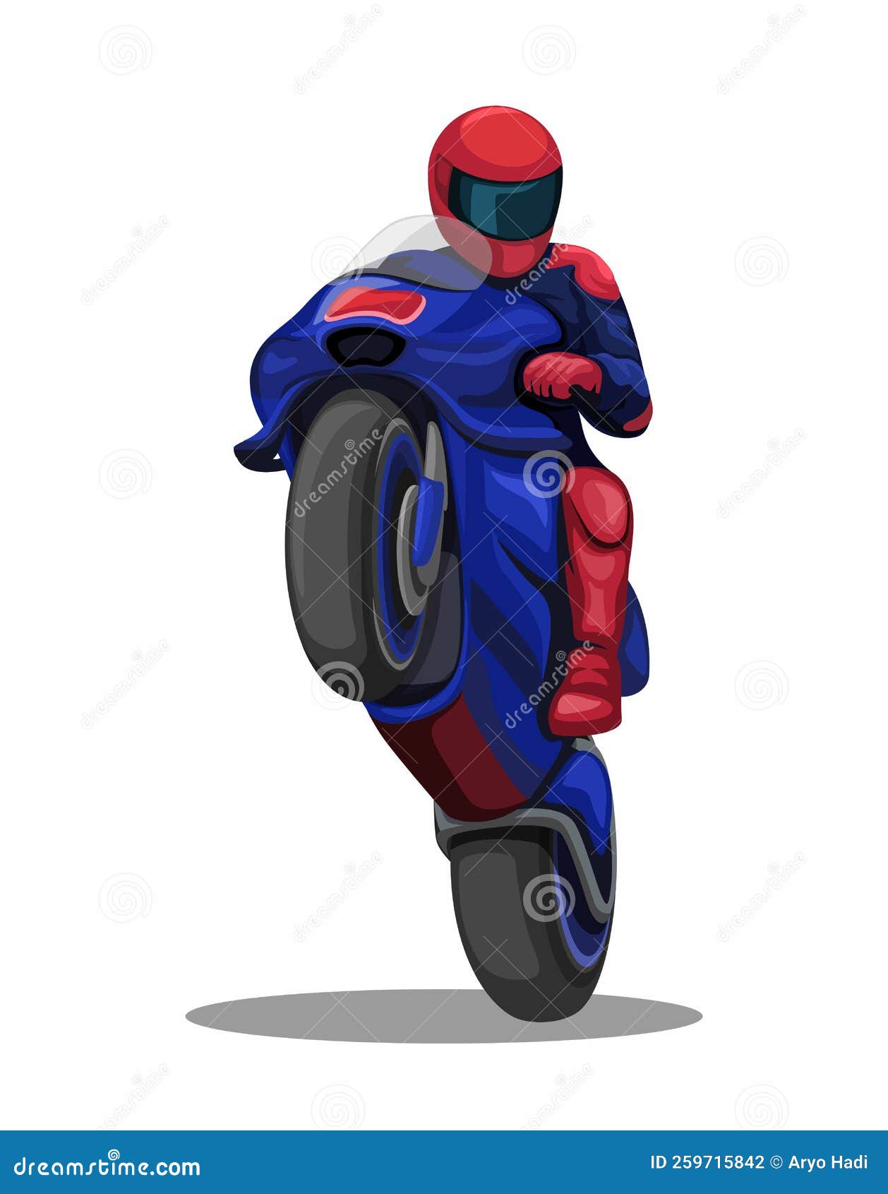 Motorsport Rider Wheelie Pose Celebration in Racing Championship ...