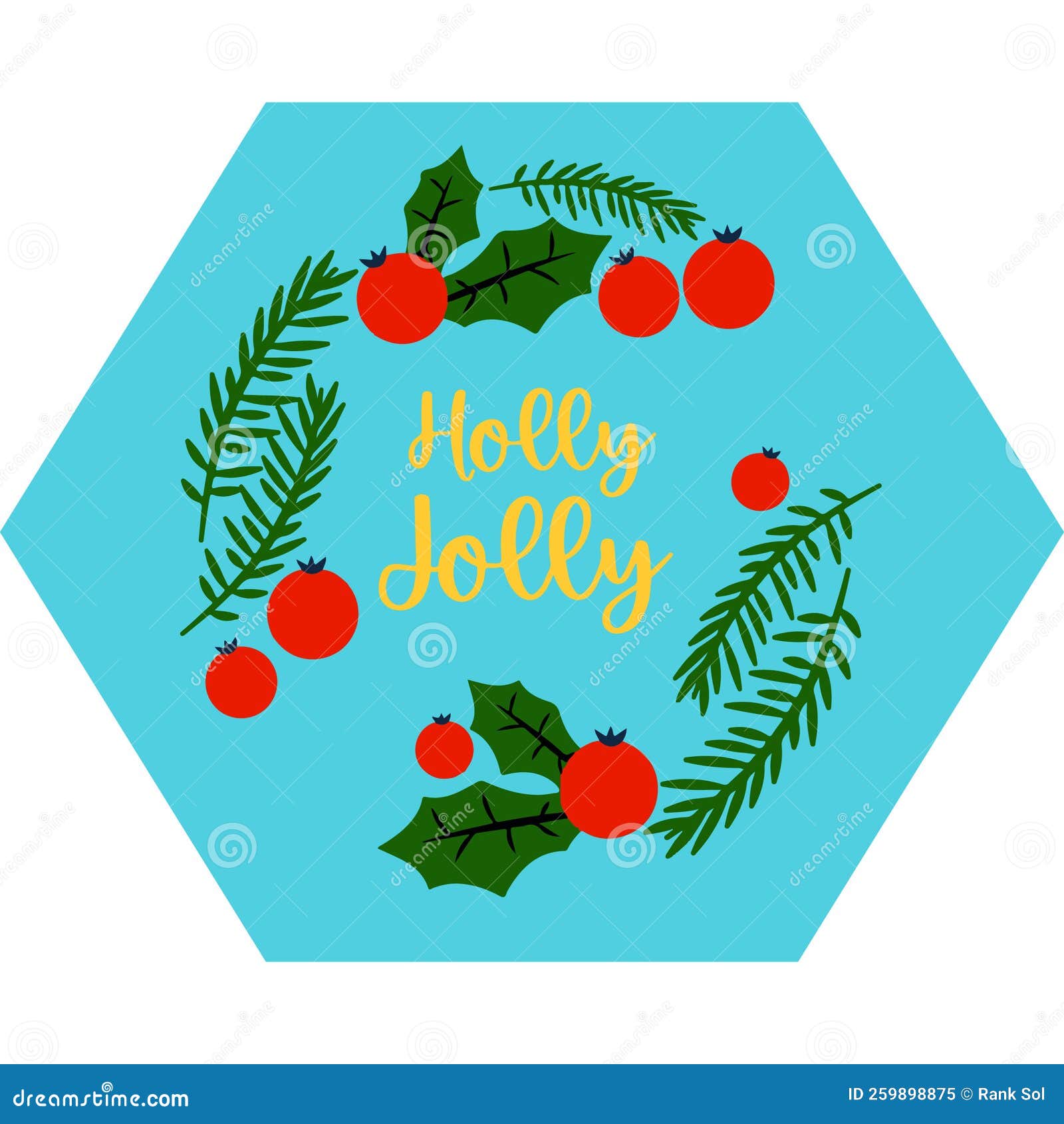 Holly Jolly Which Can Easily Modify or Edit Stock Vector - Illustration ...