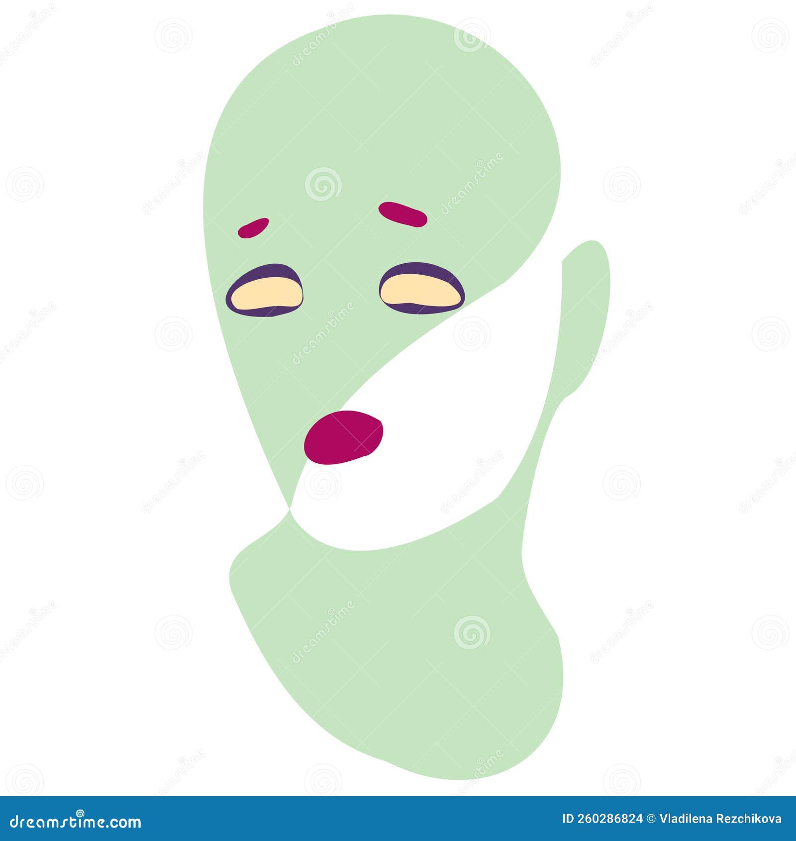 Vector Simple Illustration Green Alien Android Face Stock Vector ...