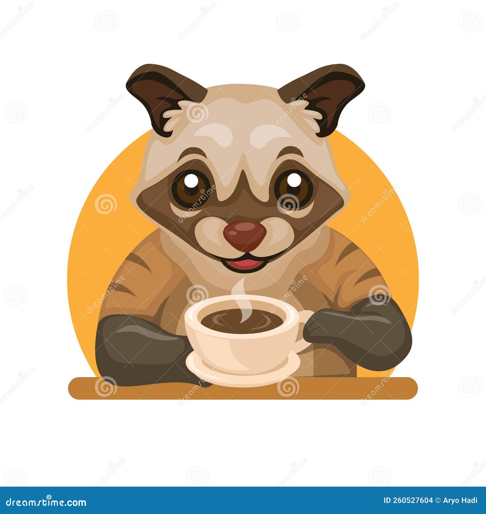 Civet Drink Coffee Mascot for Civet Coffee Drink Product Cartoon ...