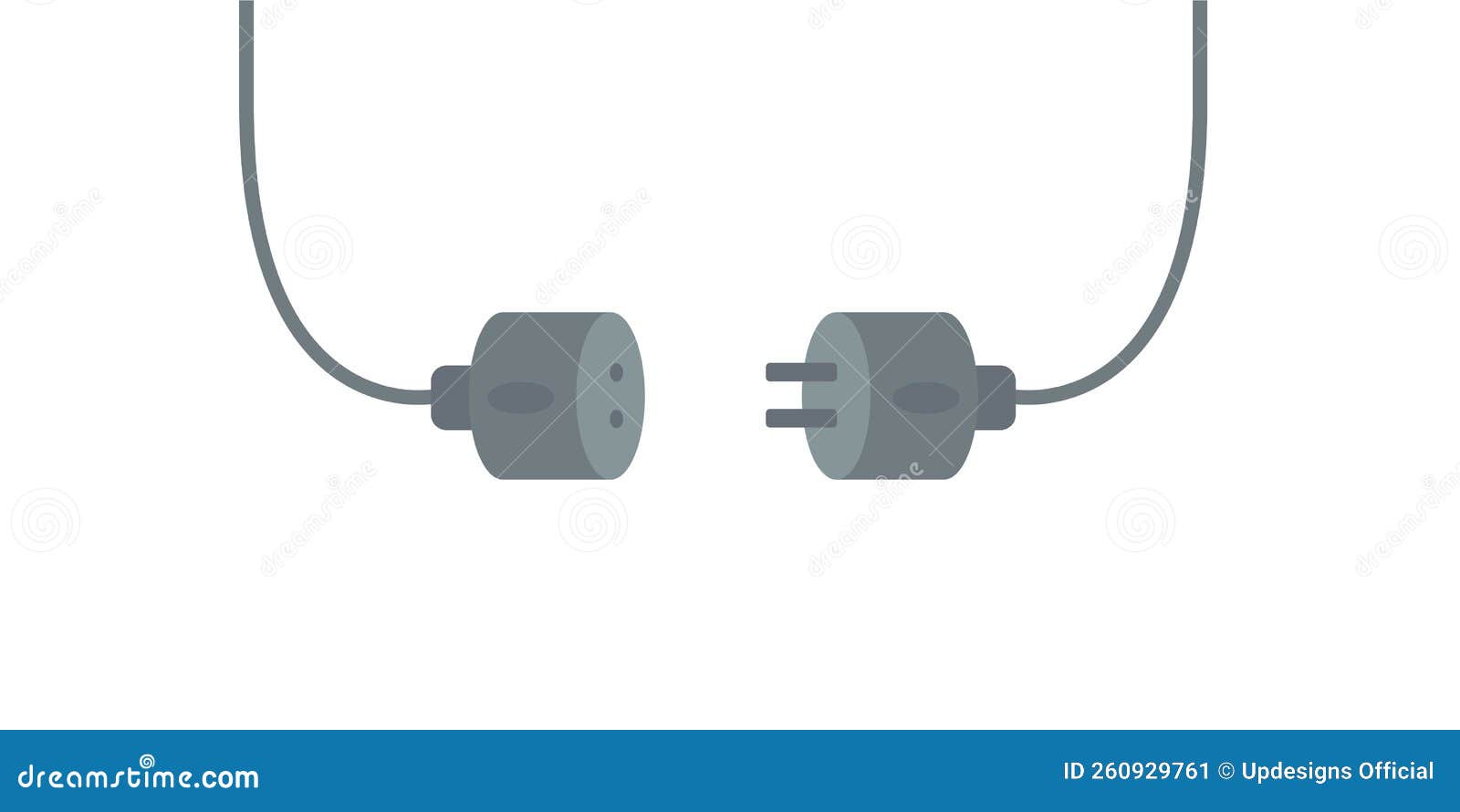 Computer Power Cable Connector Symbol, Wired Connection To Pc, Flat ...