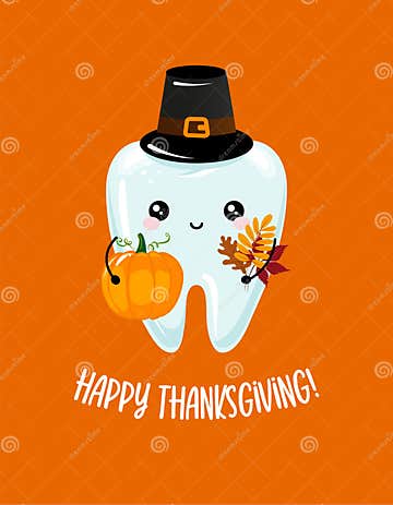 Happy Thanksgiving - Tooth Family Character Design in Kawaii Style ...