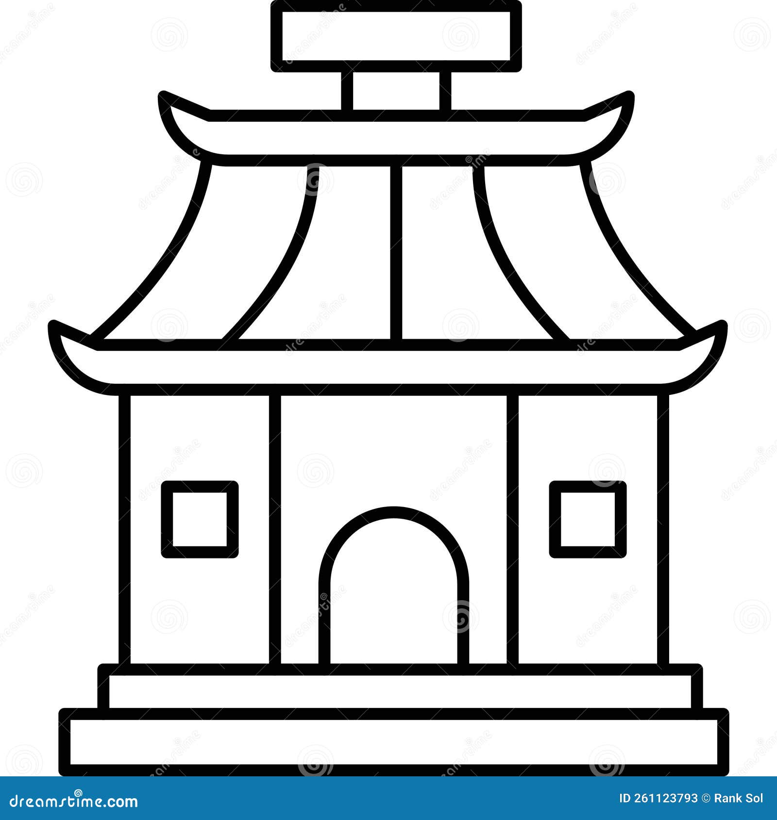 Chinese Temple Which Can Easily Edit or Modify Stock Vector ...