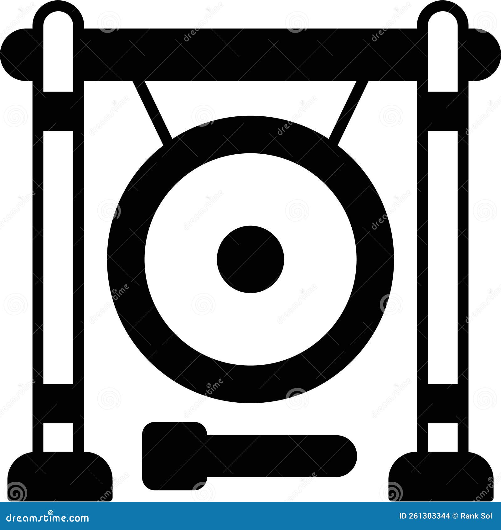 Gong Which Can Easily Edit or Modify Stock Illustration - Illustration ...