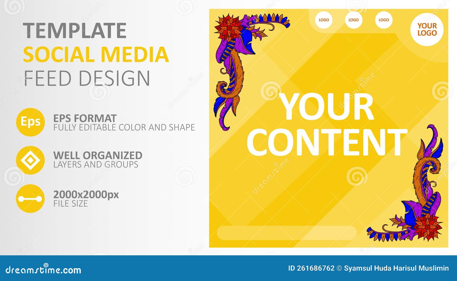 Fully Editable Orange-yellow Background Feed for Social Media with ...