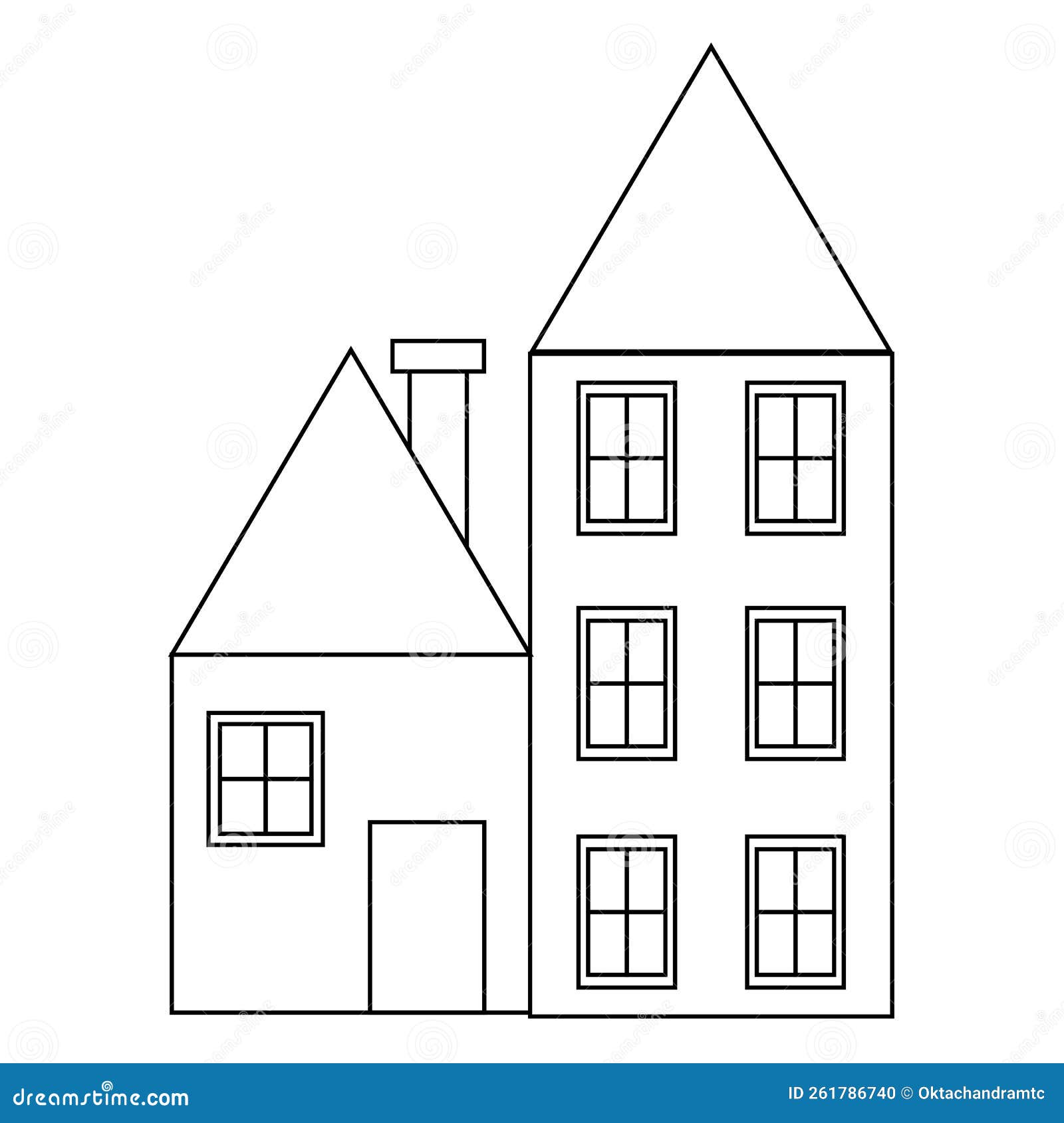 Multi-storey House Coloring Page. the Property of the House is White ...