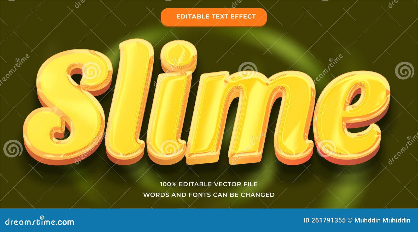 Slime Text Effect, Editable Text Modern Font Style Stock Vector ...