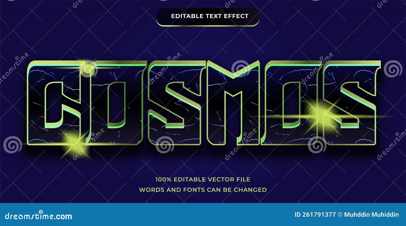 Cosmos Text Effect, Editable Text Modern Font Style Stock Vector ...