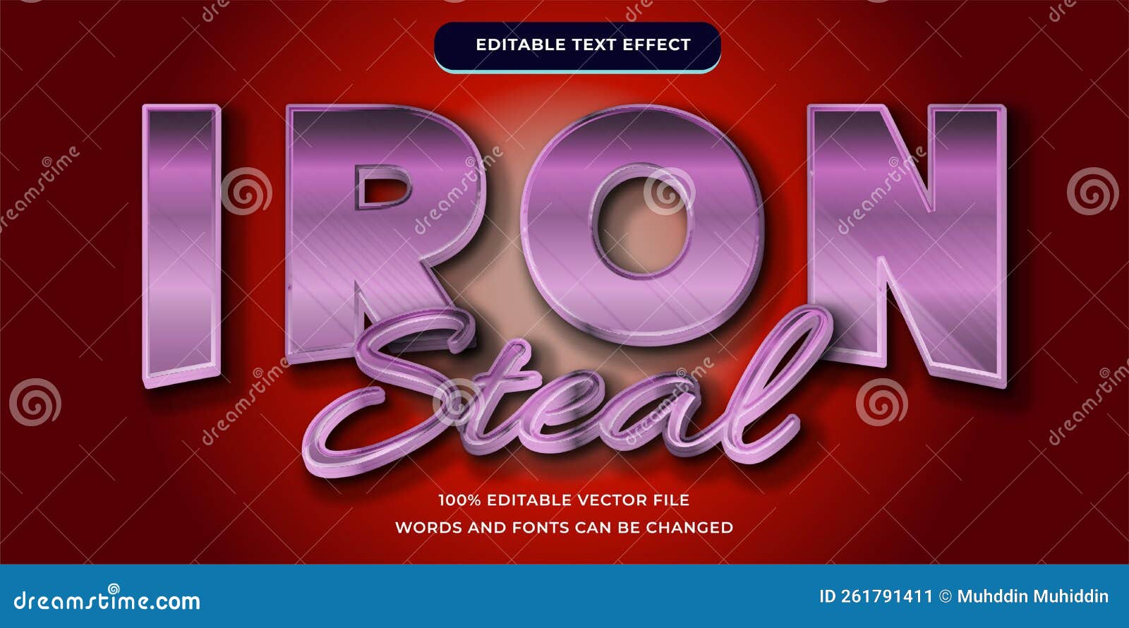 Iron Steal Text Effect, Editable Text Modern and Metal Steal Font Style ...
