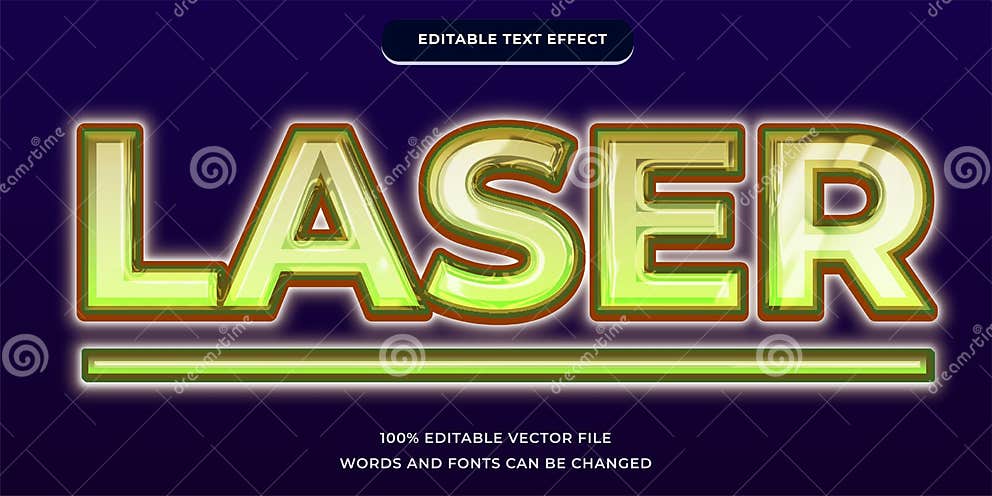 Laser Text Effect, Editable Gradient Text Modern and Outer Glow White ...