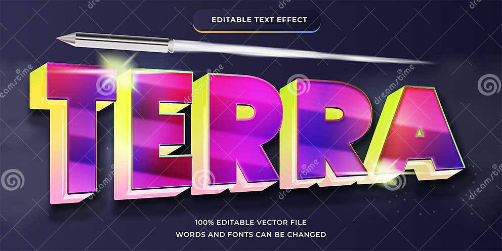 Terra Text Effect, Editable Modern and 3D Color Gradient Font Style ...