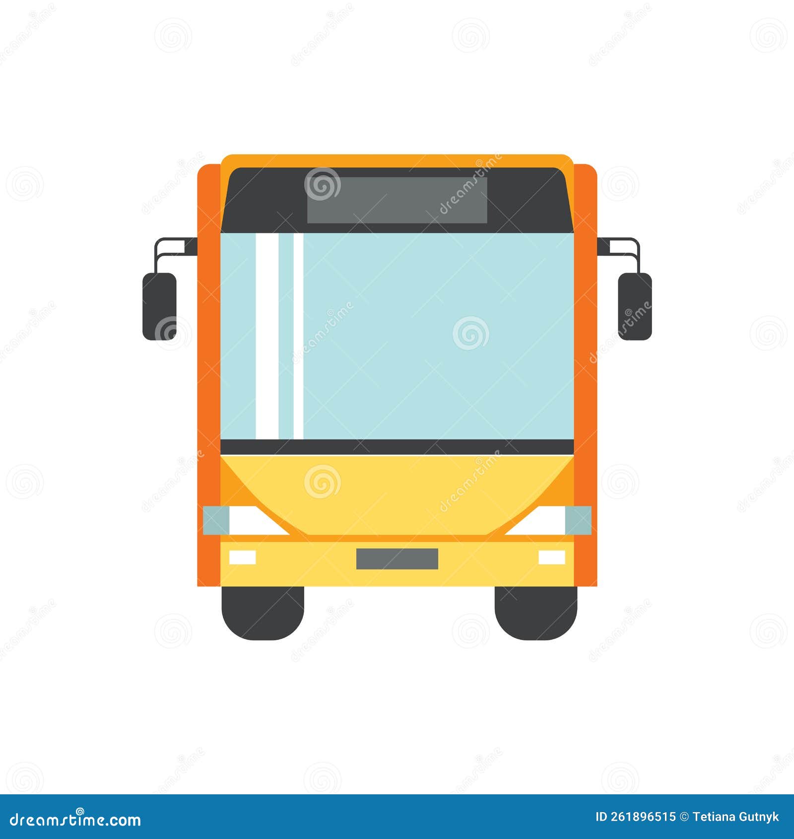 Yellow City Bus. Simple Flat Icon Stock Vector - Illustration of public ...