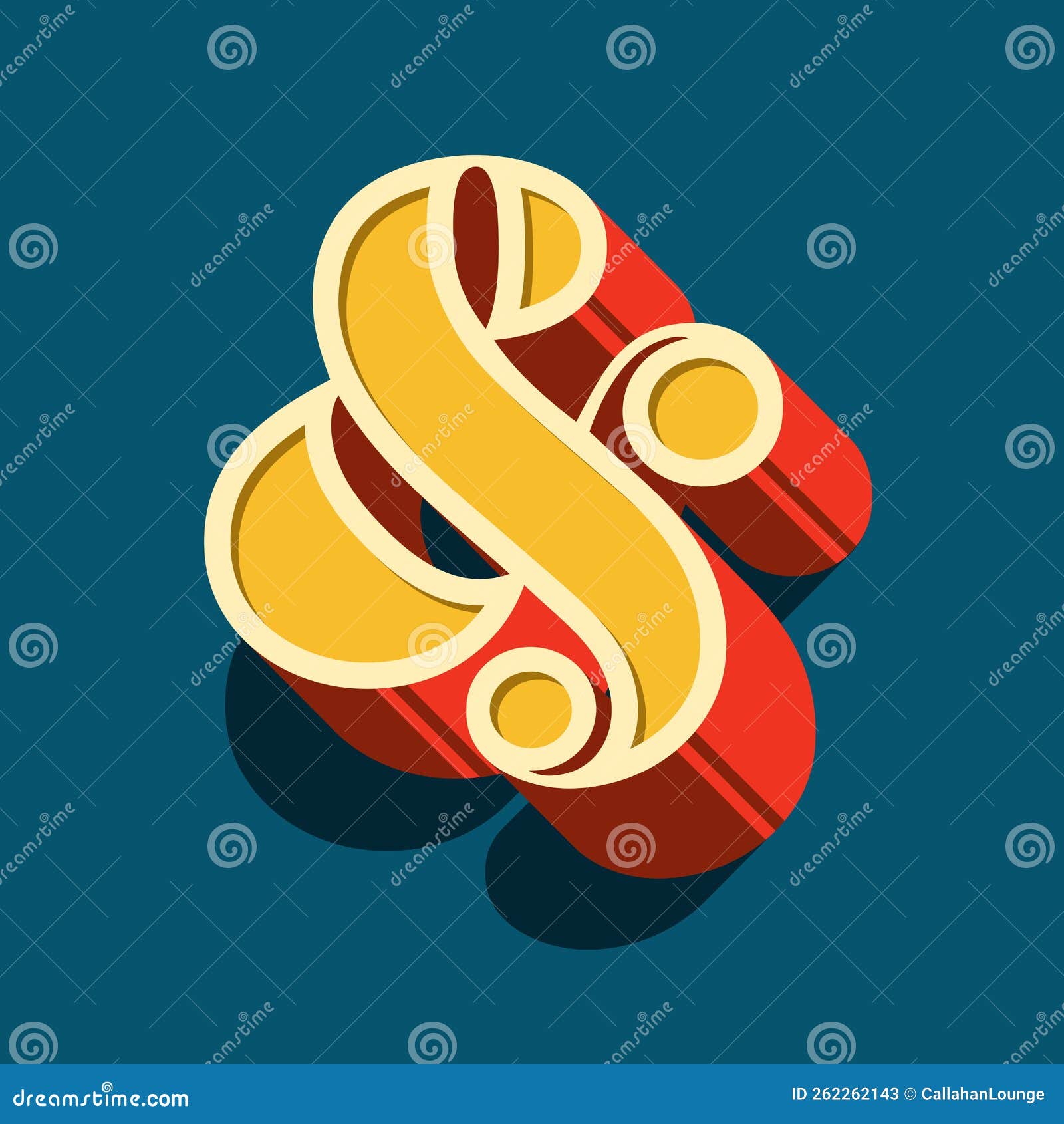 Ampersand Of Blue Dear Pilous Alphabet Isolated On White Background ...