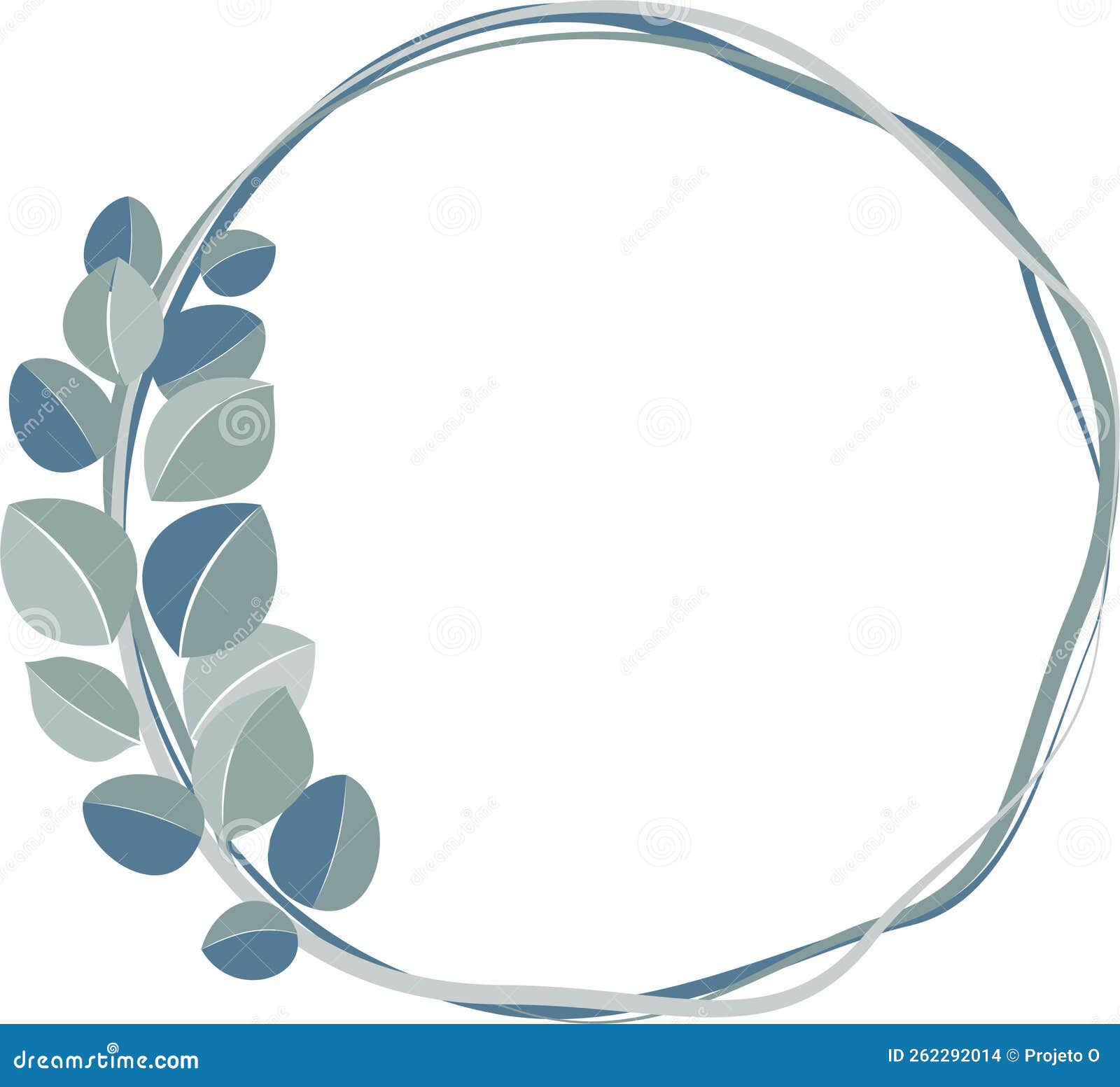 Circular Frame of Tree Branches Used for Decoration Stock Vector ...